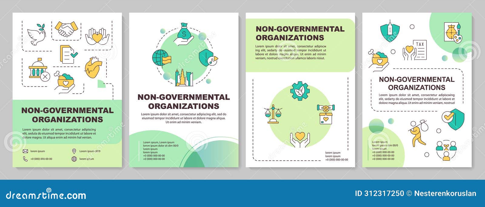 Non Governmental Organizations Green Circle Brochure Template Stock ...