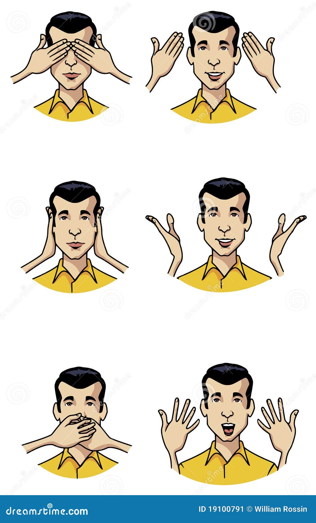 Non Ho Veduto, Non Sento, Non Parlo Illustrazione Vettoriale ...