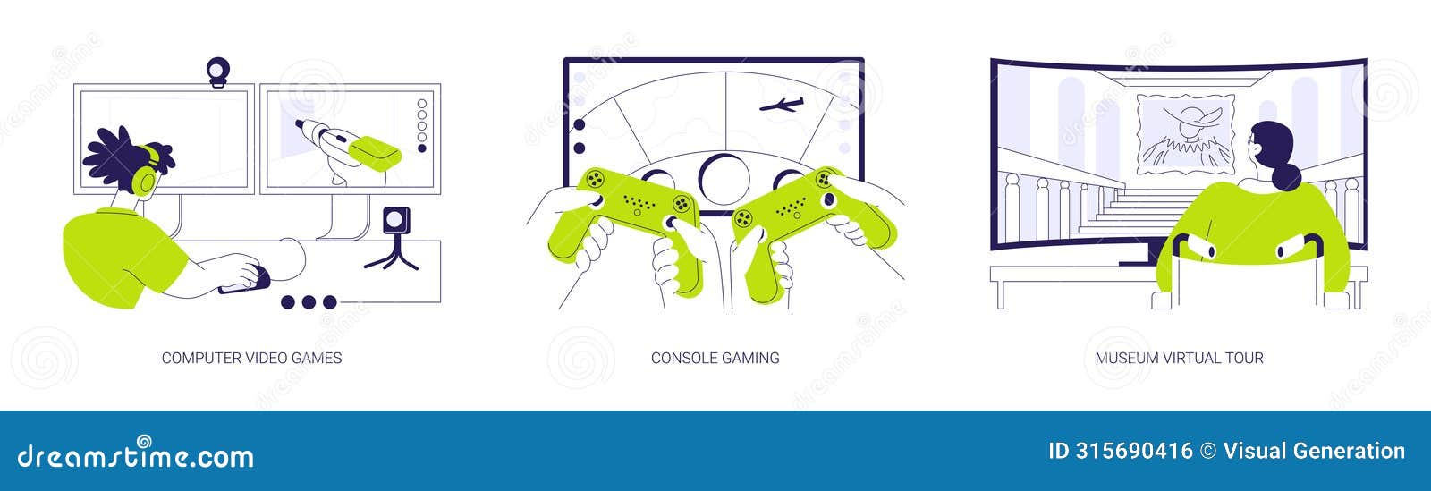 Non-immersive Virtual Reality Abstract Concept Vector Illustrations ...