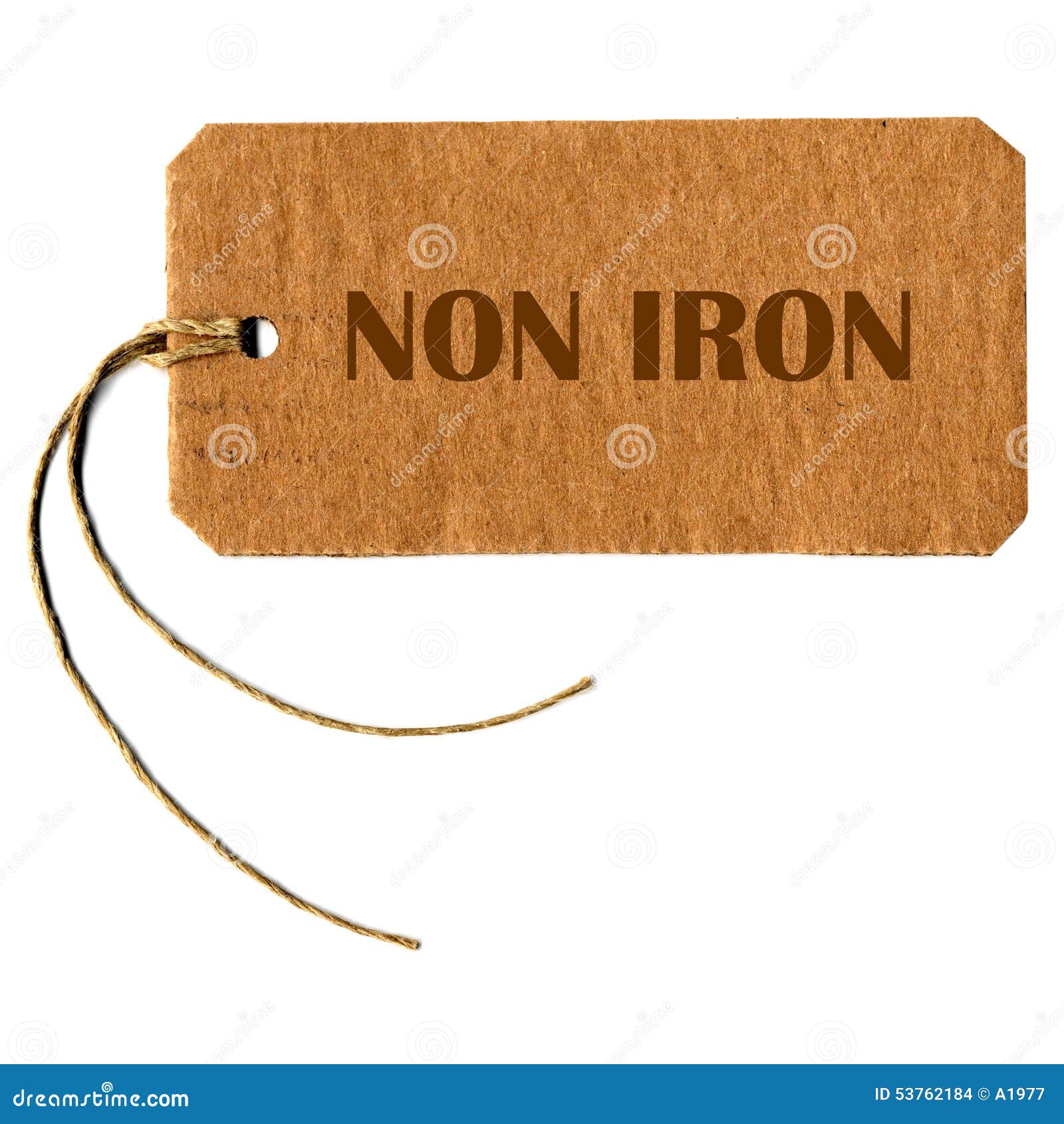 Non iron tag label stock photo. Image of message, blank - 53762184