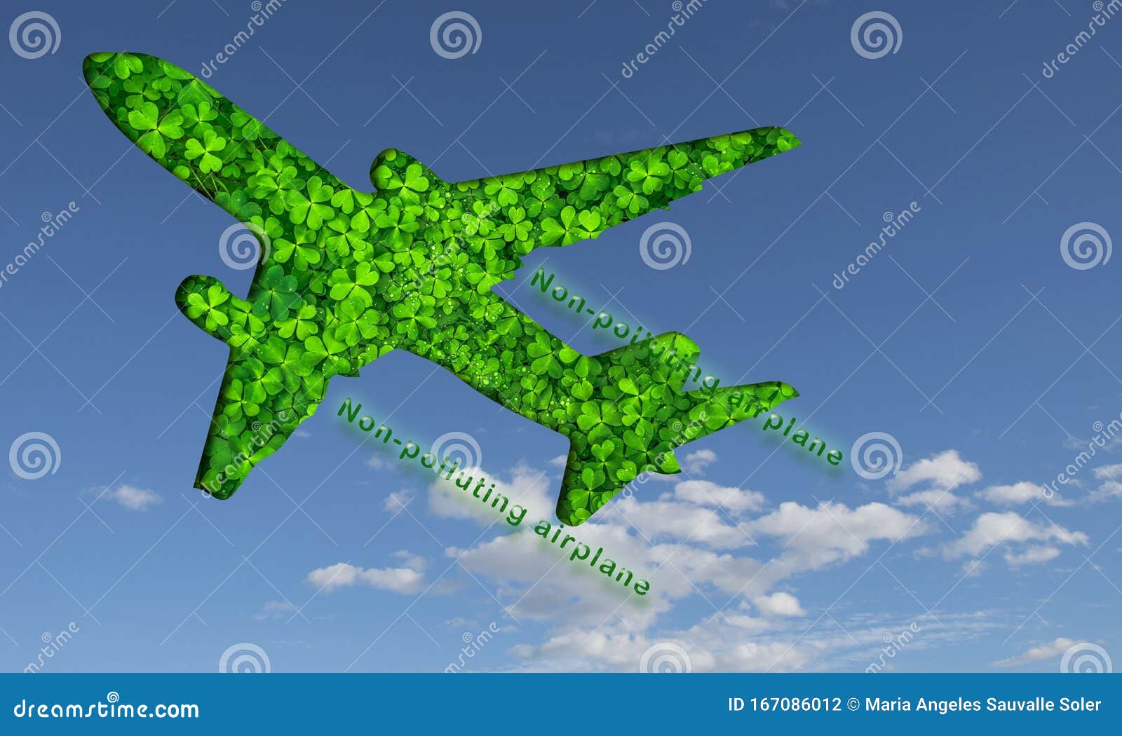 Non-polluting plane. stock illustration. Illustration of environment ...