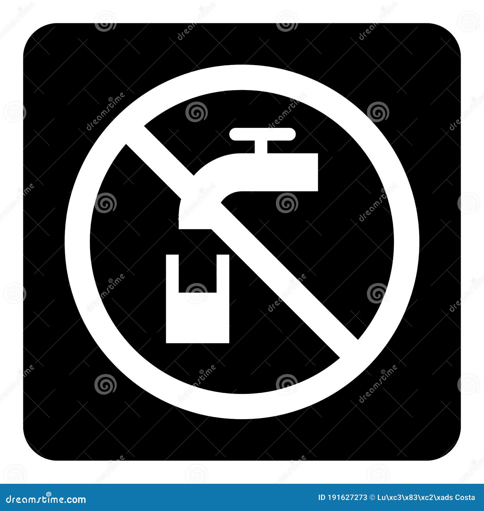 Non potable water icon stock illustration. Illustration of caution ...