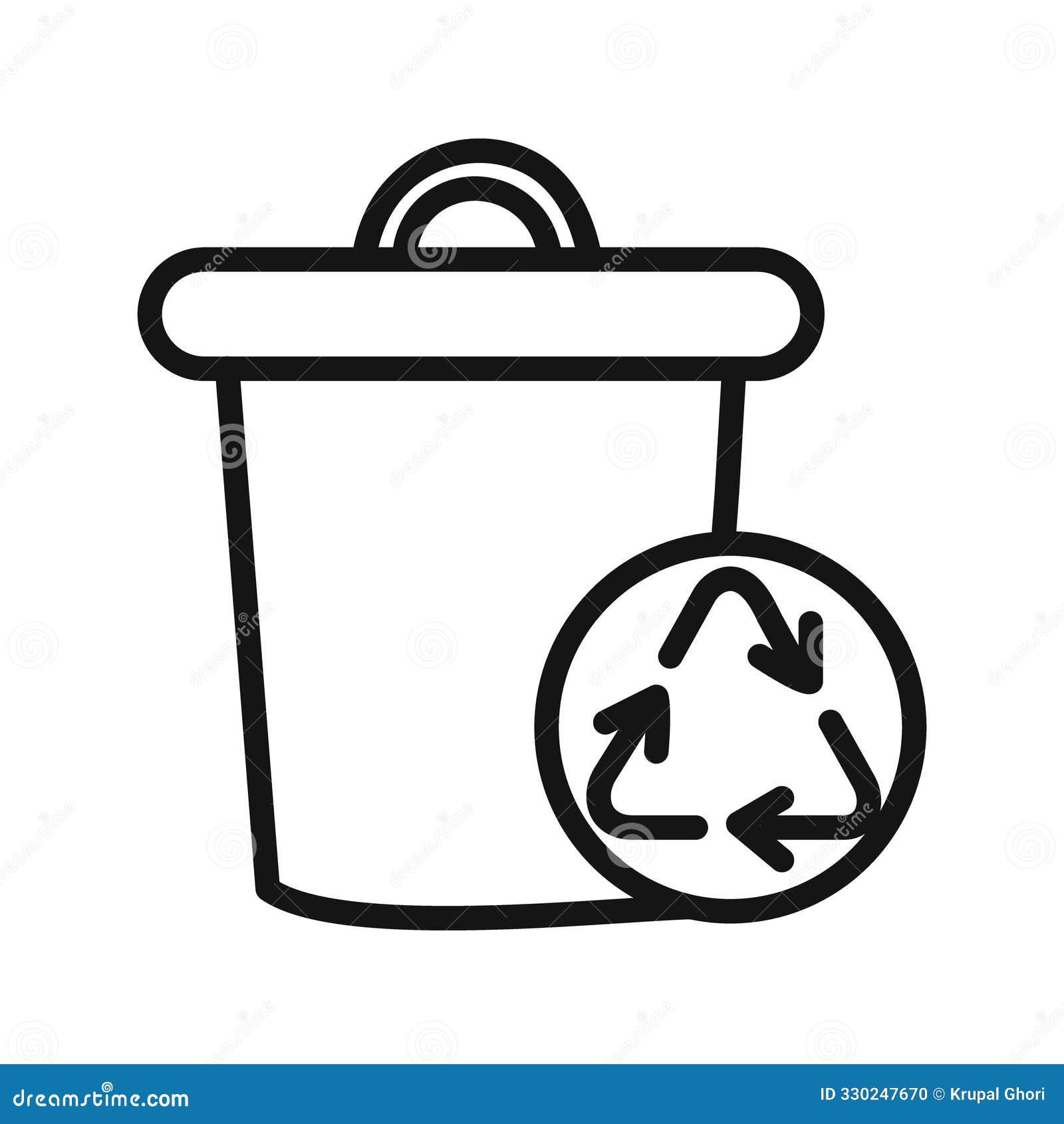 Non Recyclable Icon Linear Graphics Set Vector Stock Vector ...