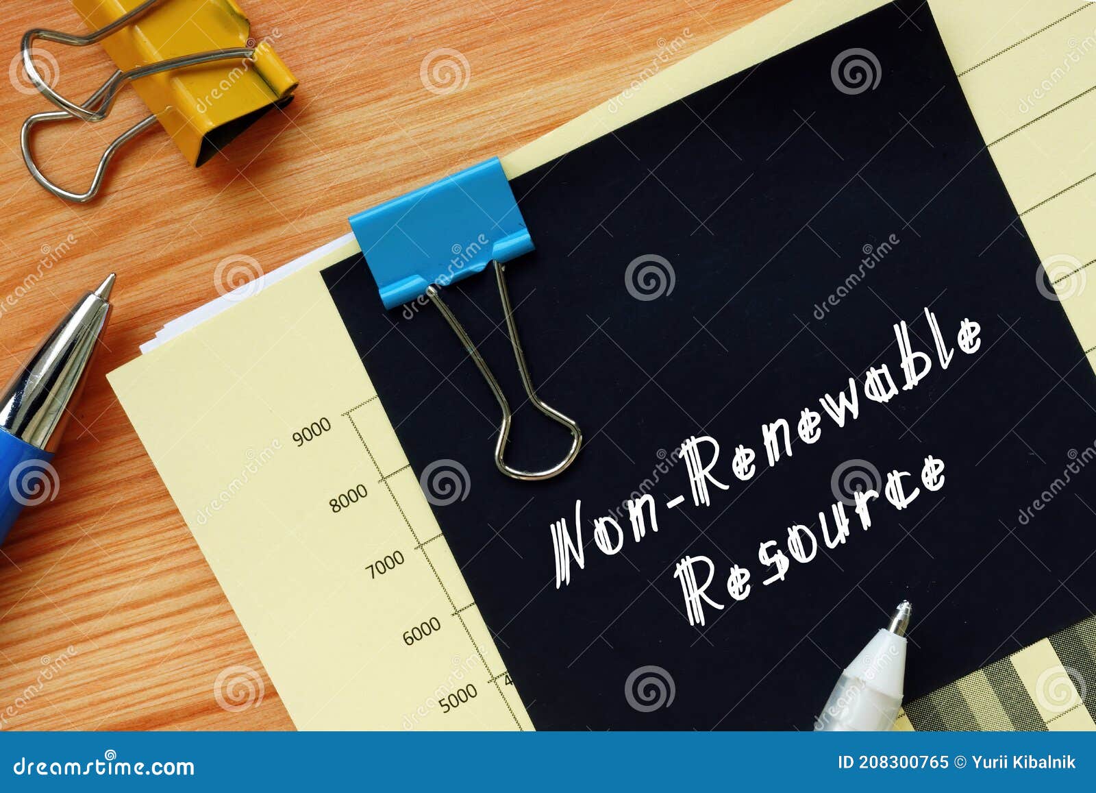 Non-Renewable Resource Sign on the Sheet Stock Image - Image of laptop ...