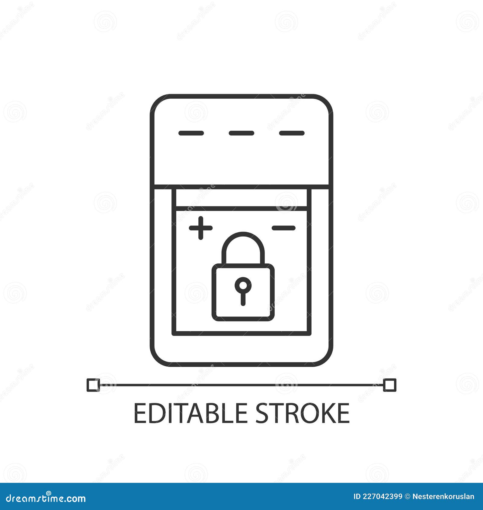 Non-replaceable Battery Linear Manual Label Icon Stock Vector ...