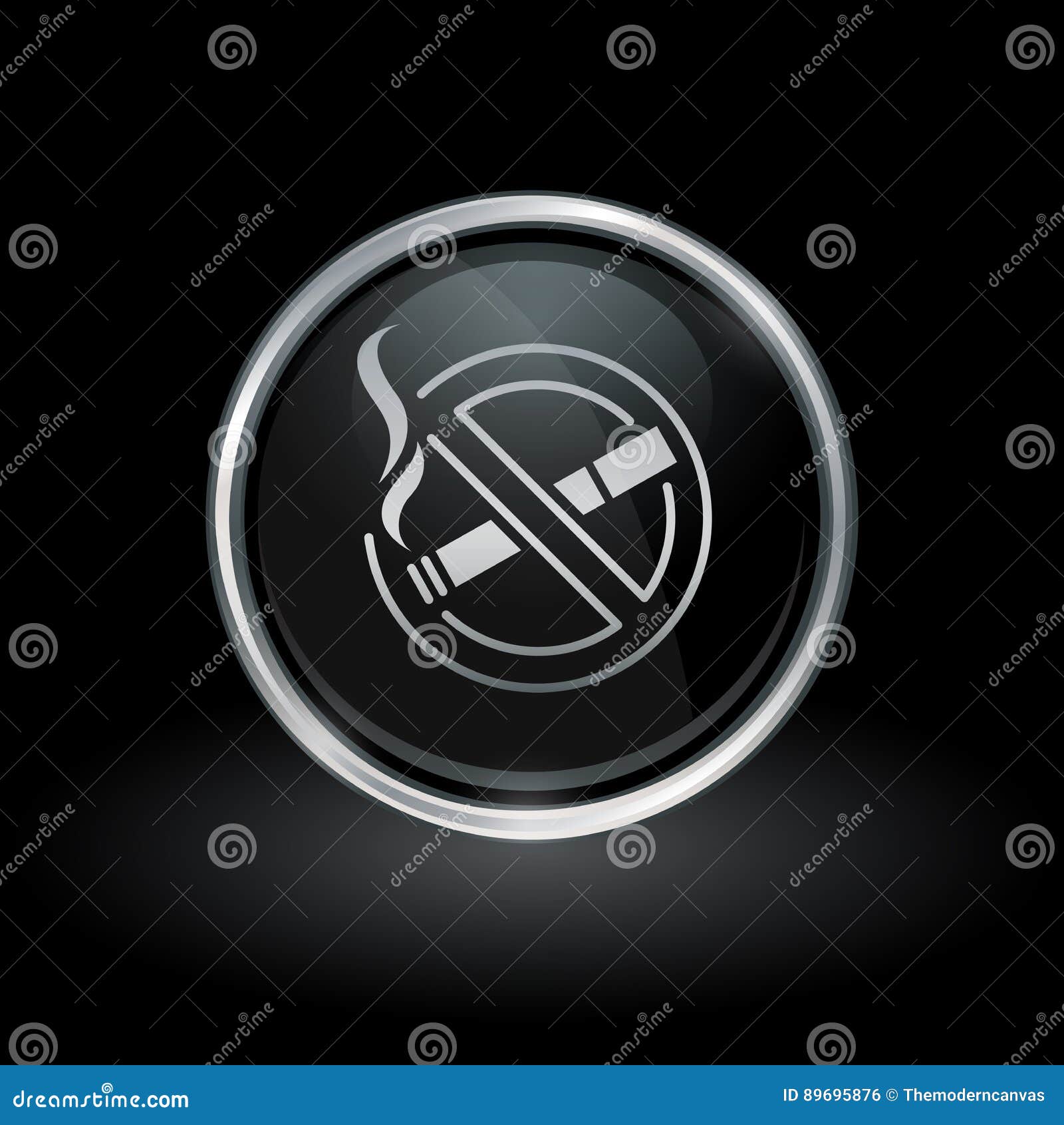 Non Smoking Icon Inside Round Silver and Black Emblem Stock Vector ...