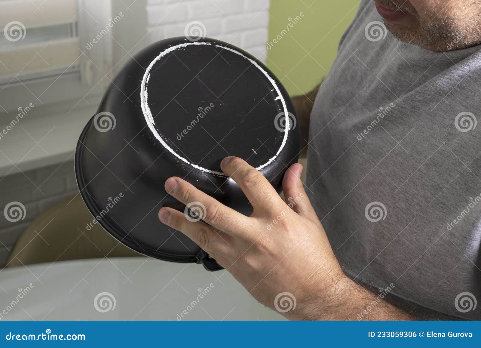 The Non-stick Coating of the Pan is Damaged Stock Photo - Image of ...