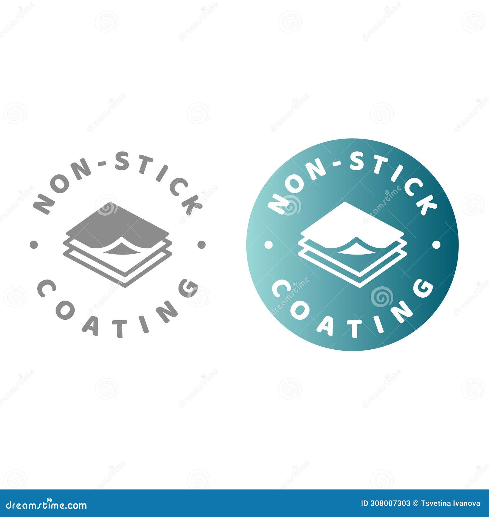 Non-stick Coating Vector Label Stock Vector - Illustration of layer ...