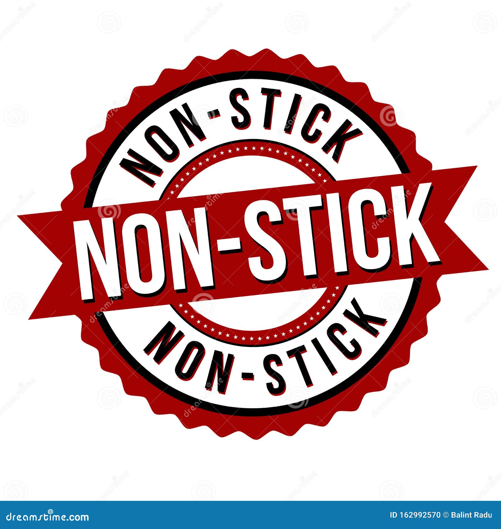 Non-stick label or sticker stock vector. Illustration of emblem - 162992570