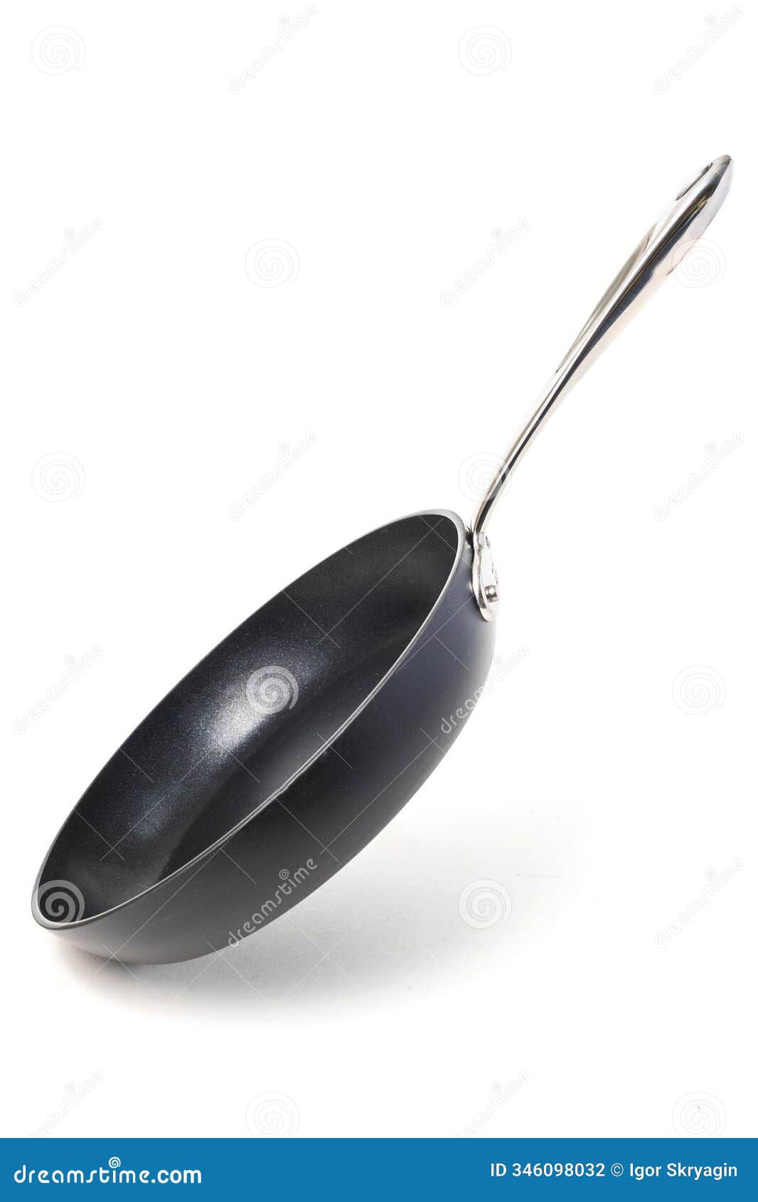 Non-stick Skillet with Non-stick Coating and Steel Handle, on a White ...