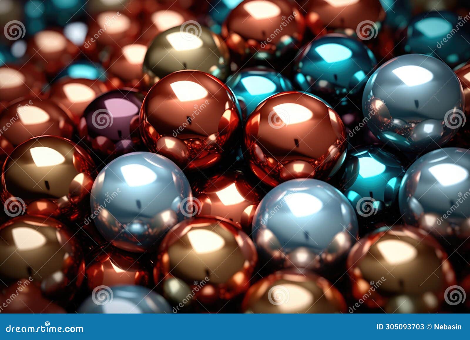 Non-stop Array of Assorted Colored Steel Orbs Creating a Visually ...