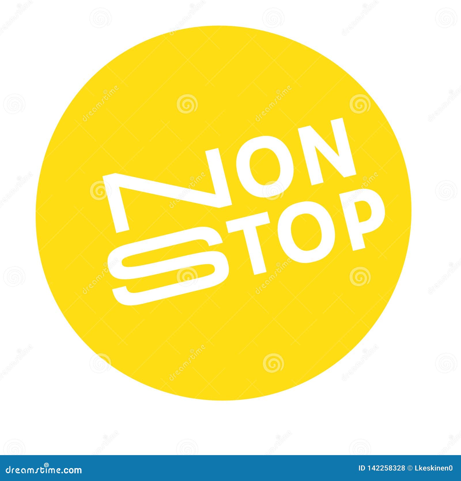 Non Stop label stock vector. Illustration of night, concept - 142258328