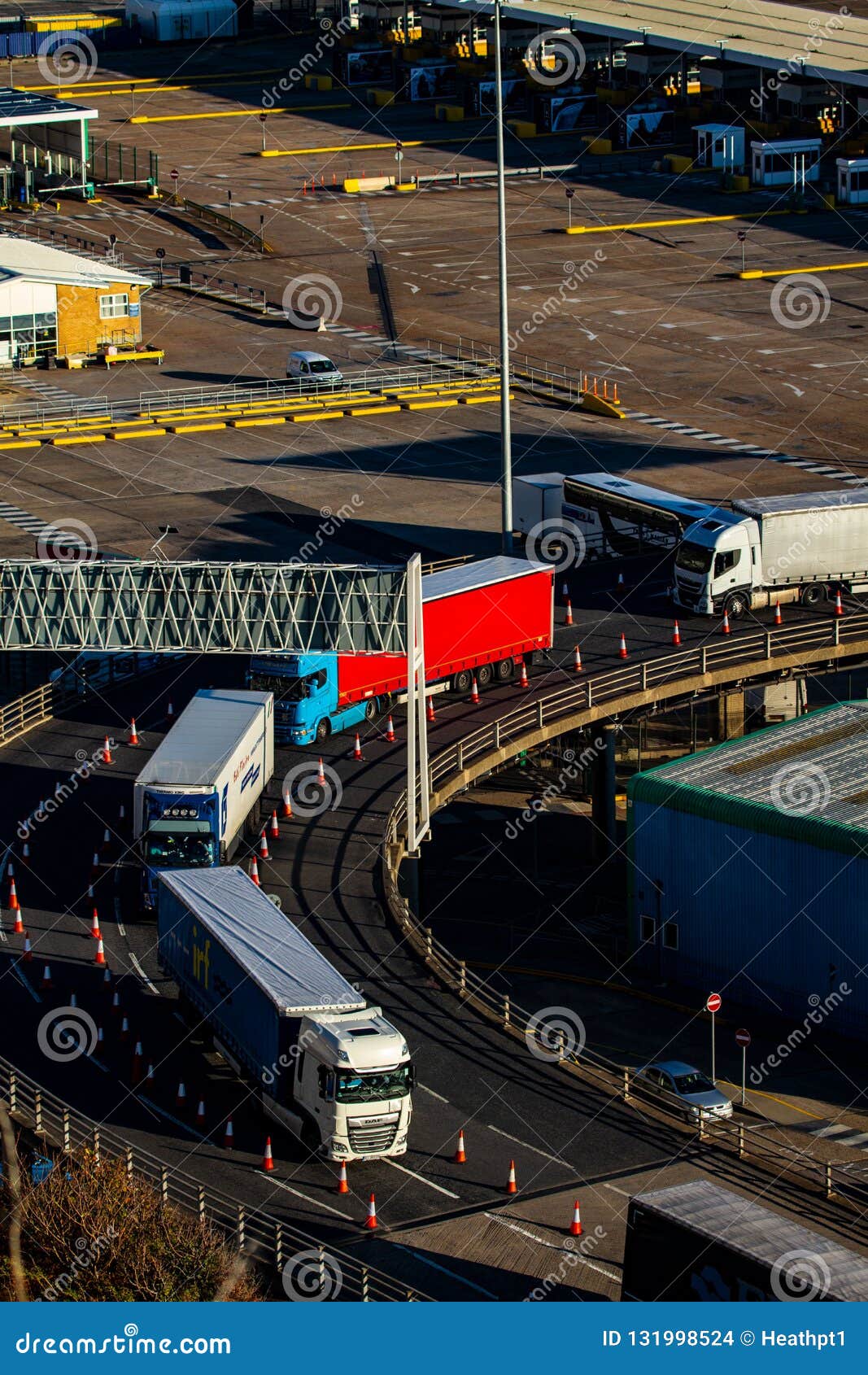 Disembarking Trucks at Dover Ferry Terminal Editorial Stock Image ...
