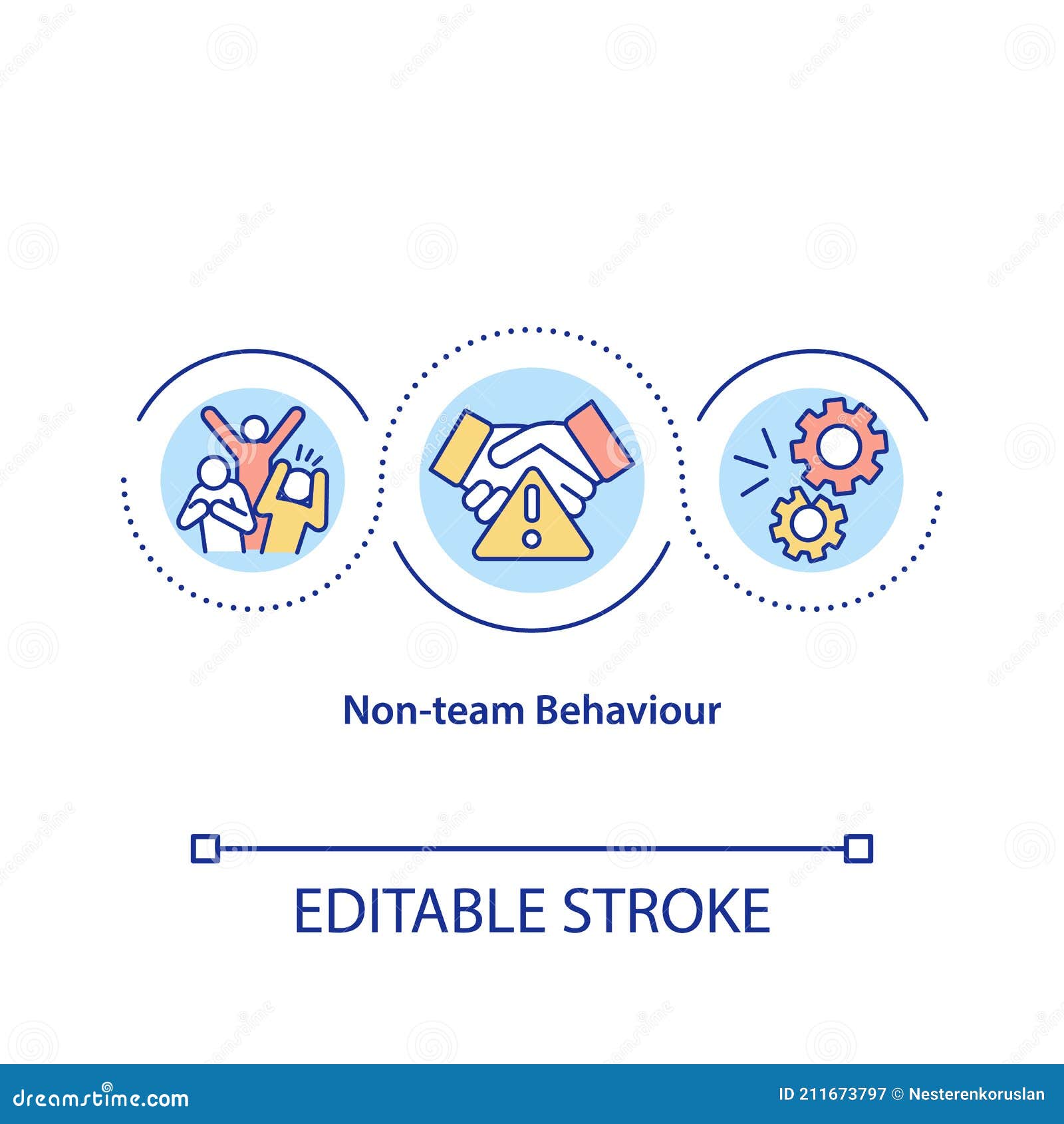 Non-team Behaviour Concept Icon Stock Vector - Illustration of company ...