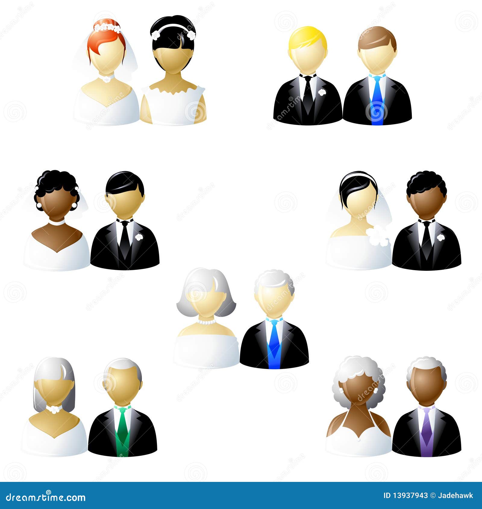 Non-traditional Weddings Icon Set Stock Vector - Illustration of ...