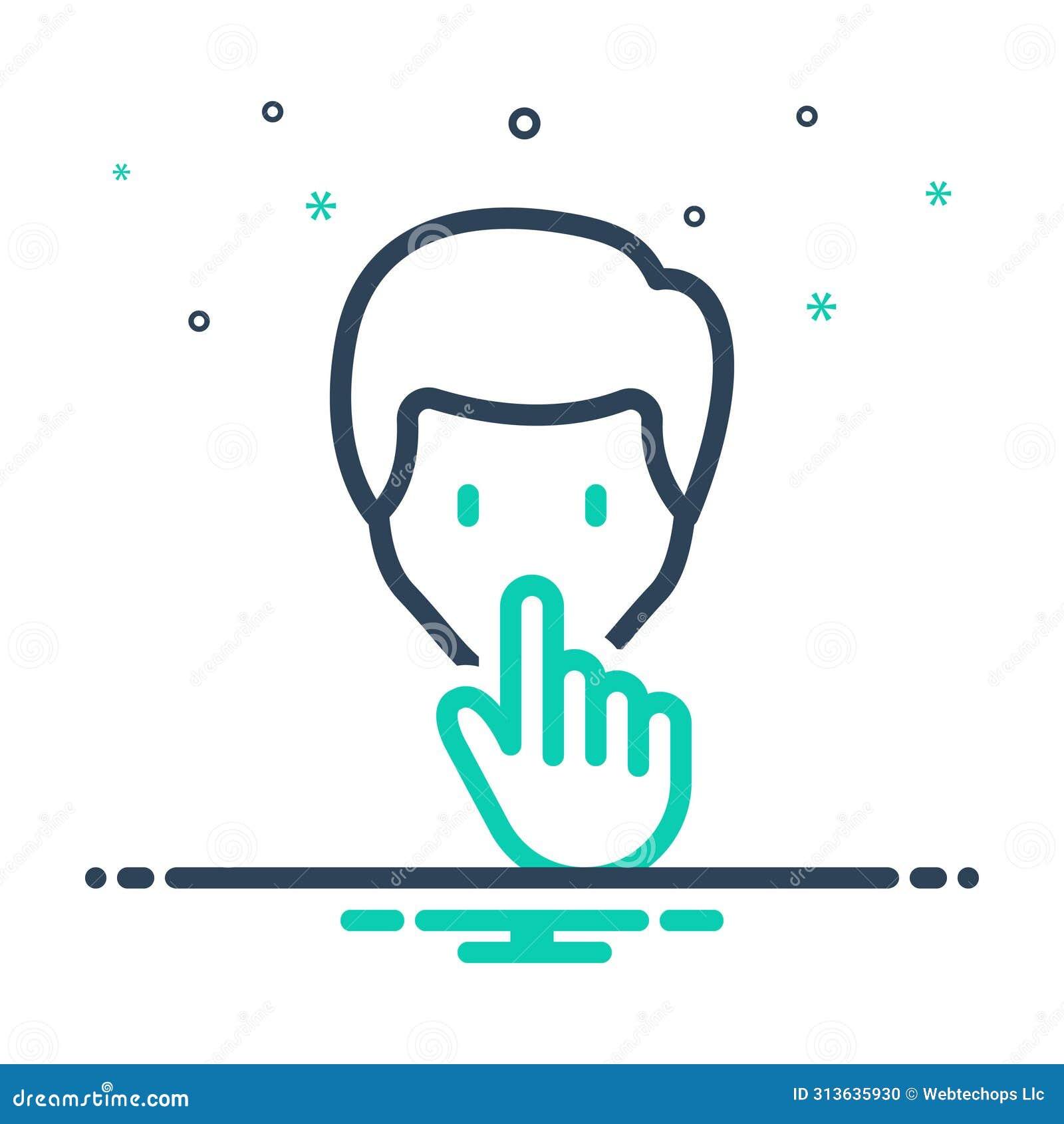 Mix Icon for Non Verbal, Verbal and Gesture Stock Vector - Illustration ...