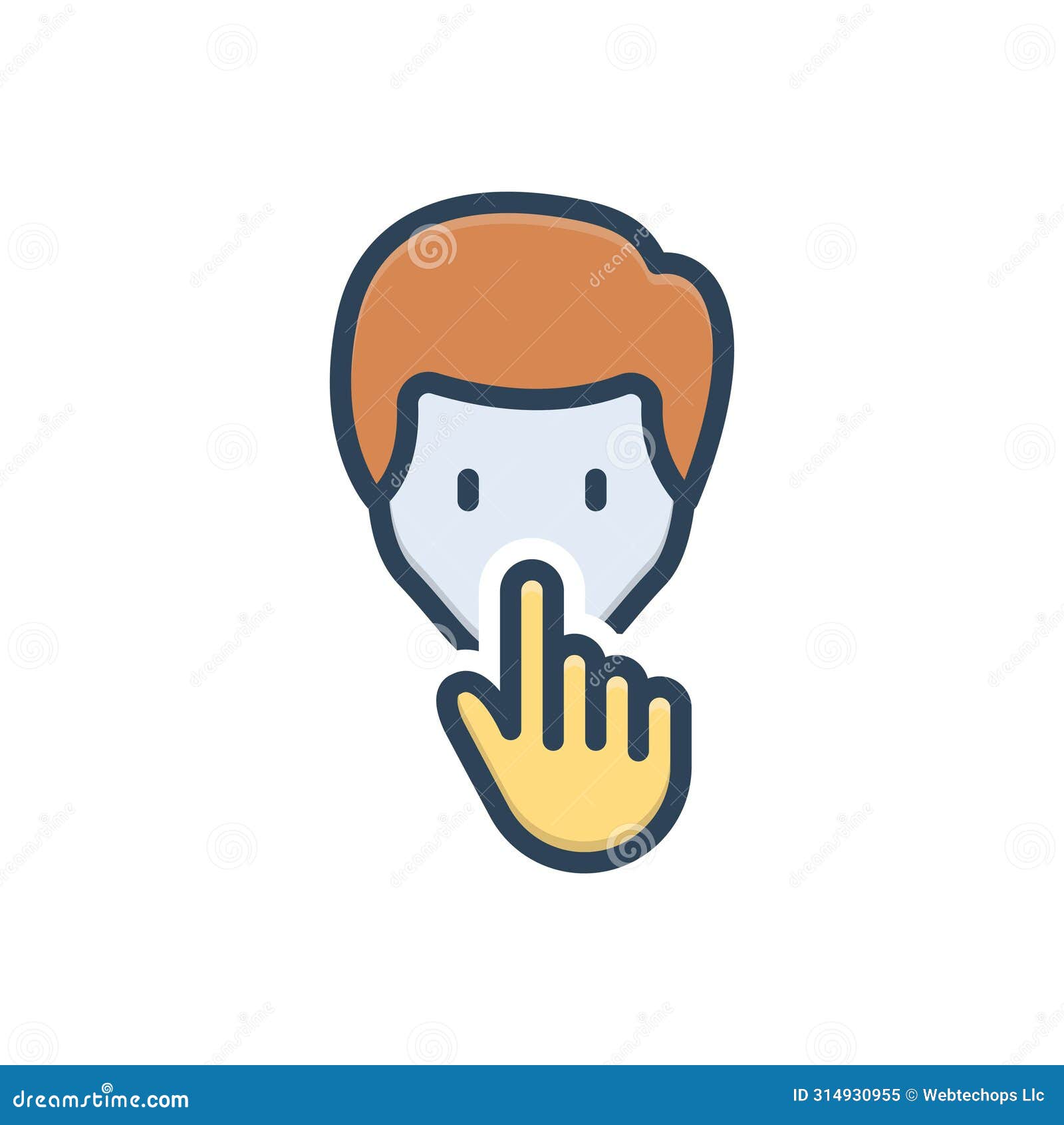 Color Illustration Icon for Non Verbal, Gesture and Communication Stock ...