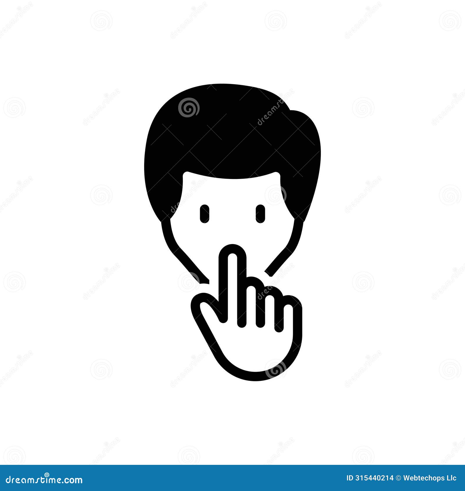 Black Solid Icon for Non Verbal, Verbal and Gesture Stock Illustration ...