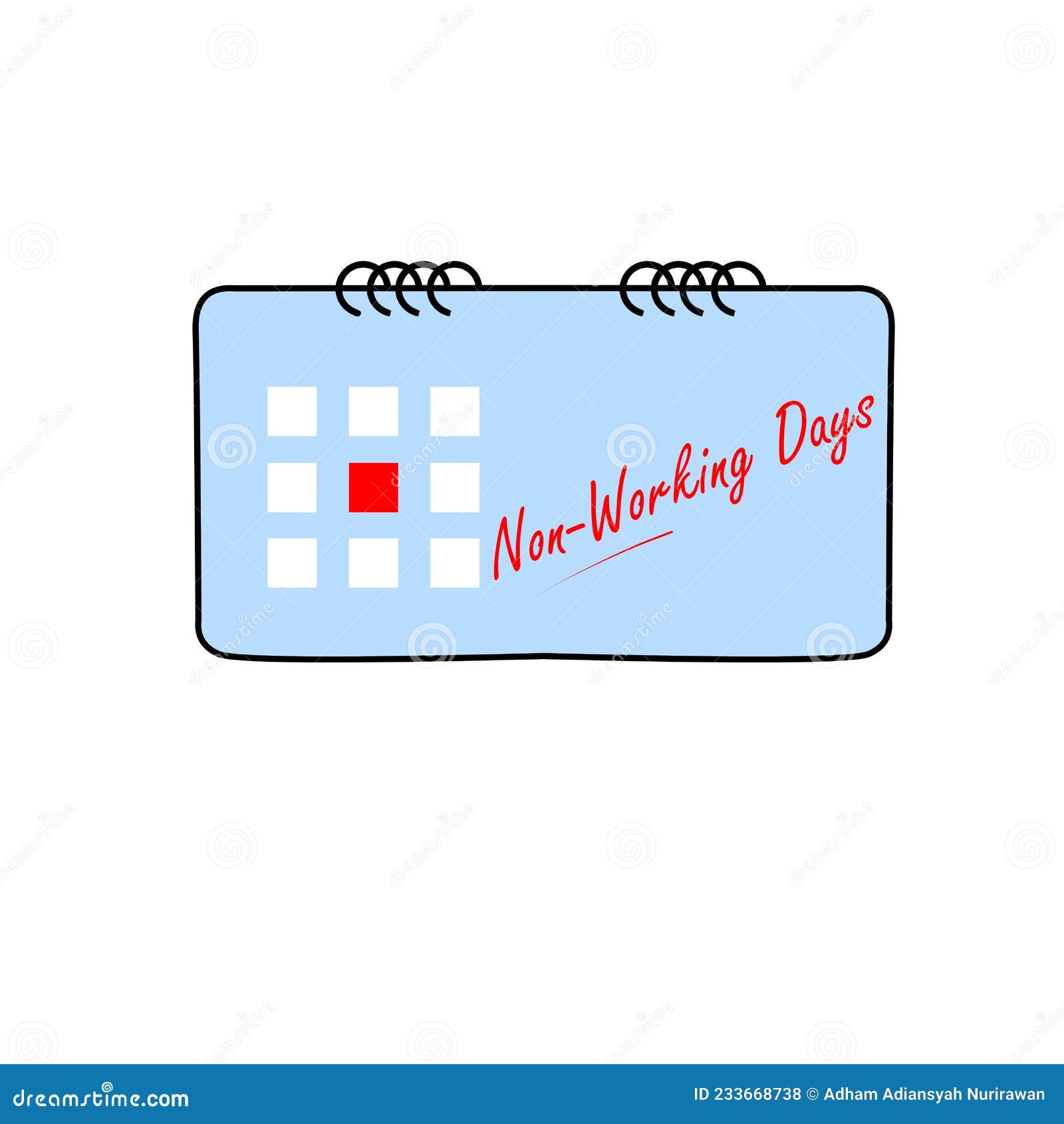 Non Working Day Calendar Vecotr Stock Vector - Illustration of february ...