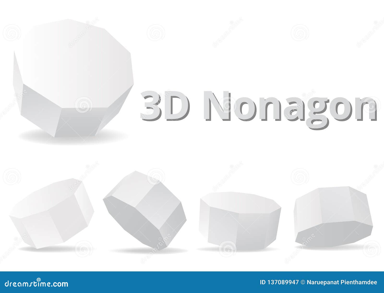 Nonagon shape 3D style stock vector. Illustration of design - 137089947
