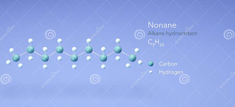 Nonane, Molecular Structures, Alkane Hydrocarbon, 3d Model, Structural ...