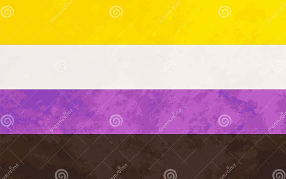 Nonbinary Sign, Nonbinary Pride Flag Stock Vector - Illustration of ...