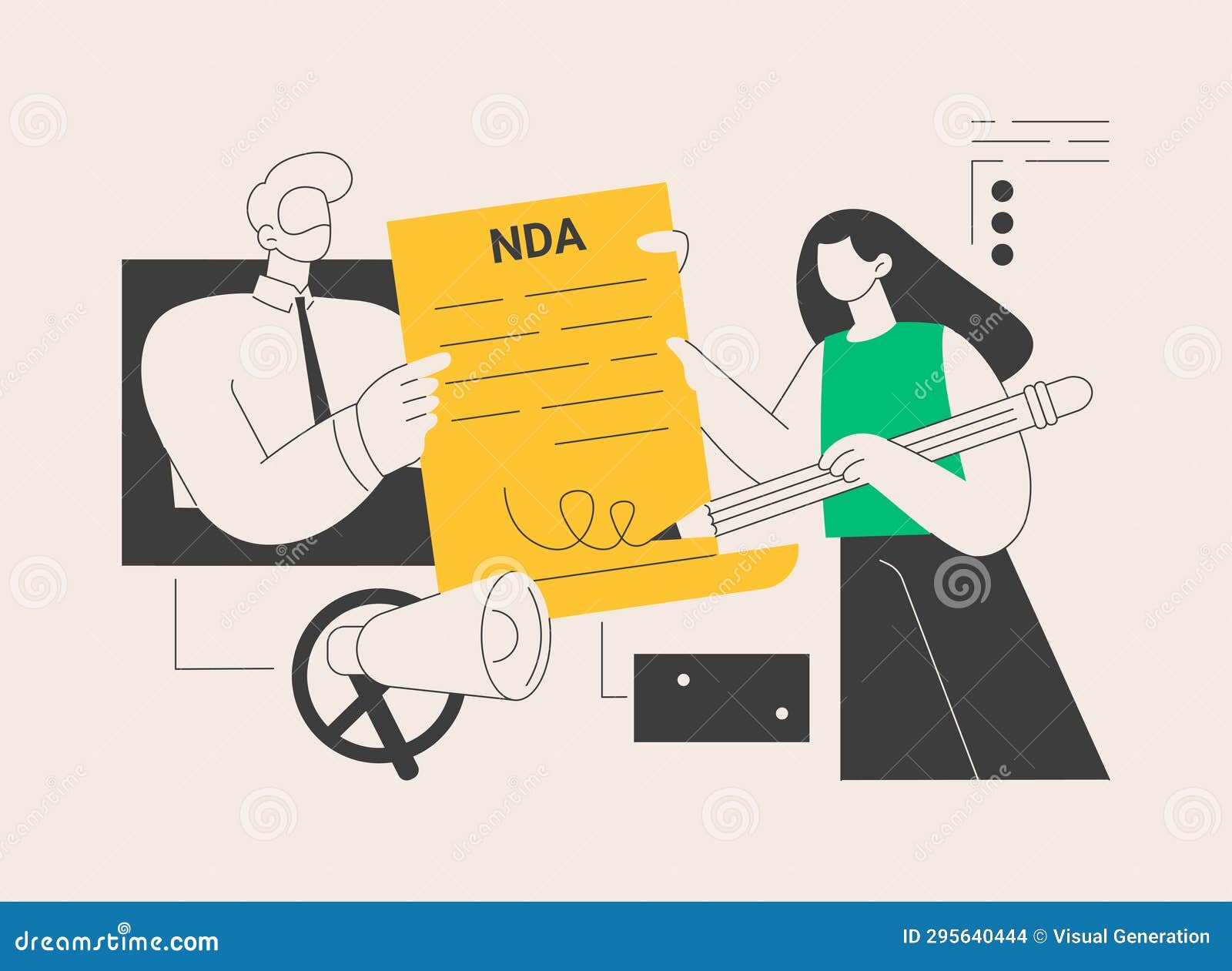 Nondisclosure Agreement Concept Landing Page Cartoon Vector ...