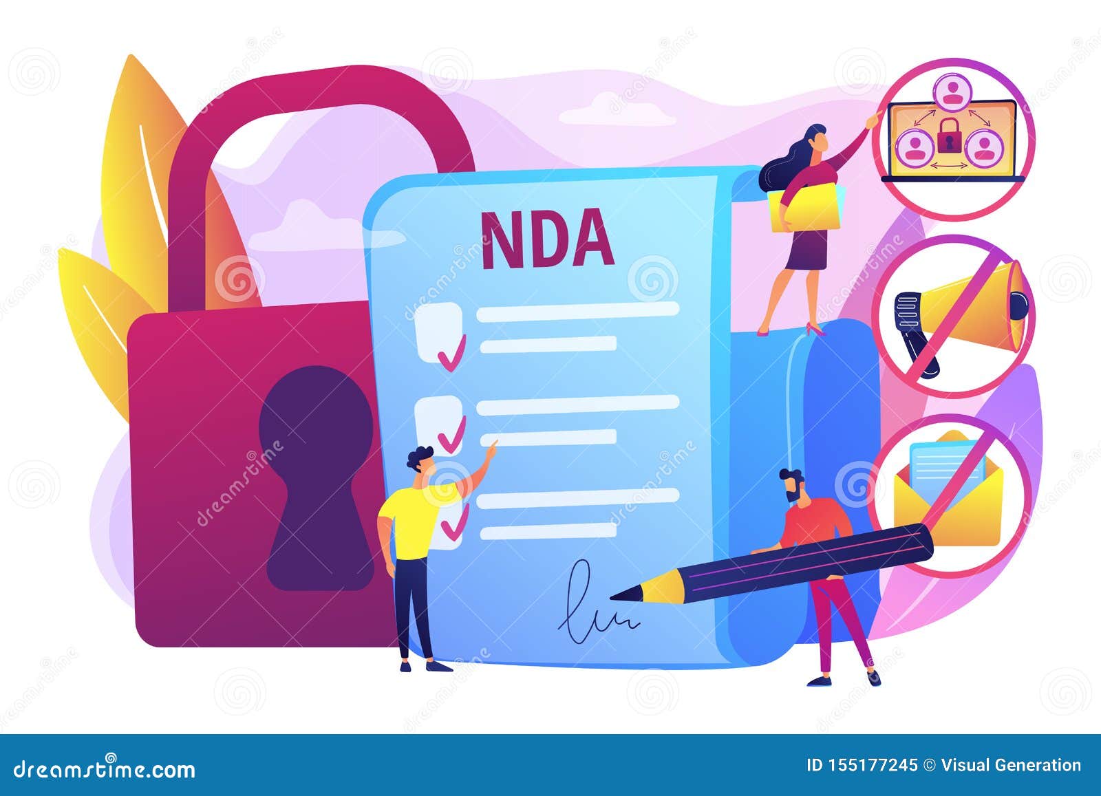Nondisclosure Agreement Concept Landing Page Cartoon Vector ...