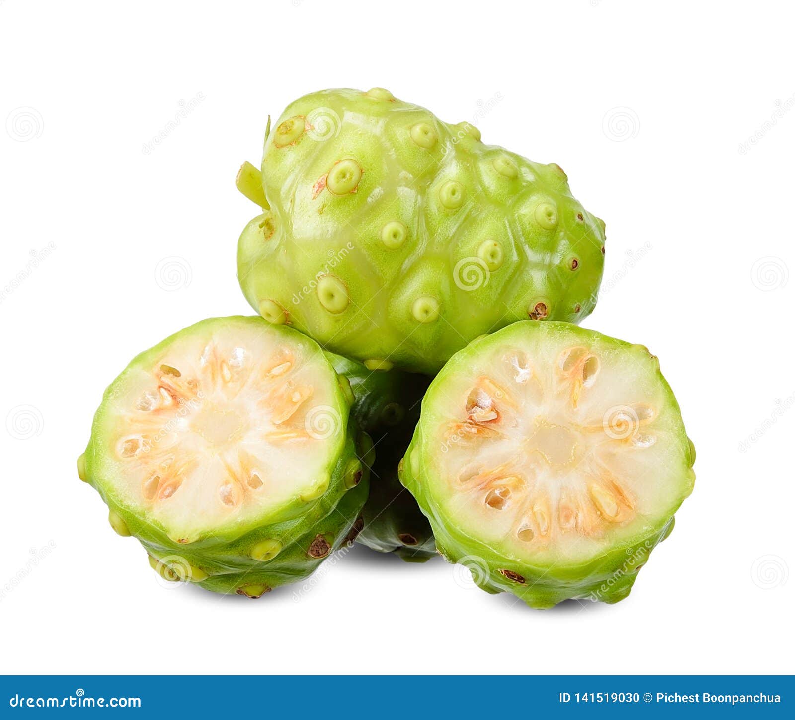 Noni Fruit Isolated on White Clipping Path Stock Photo - Image of ripe ...
