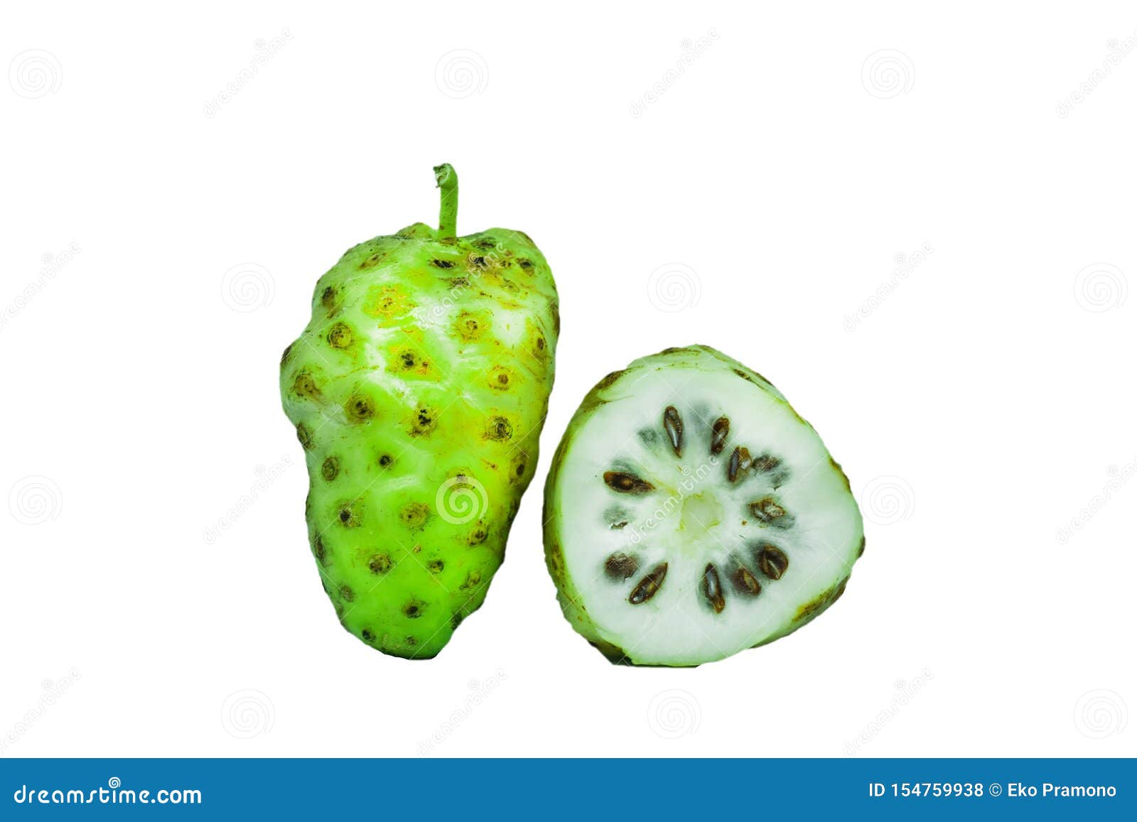Noni or Morinda Citrifolia and Slice Isolated on White Background Stock ...