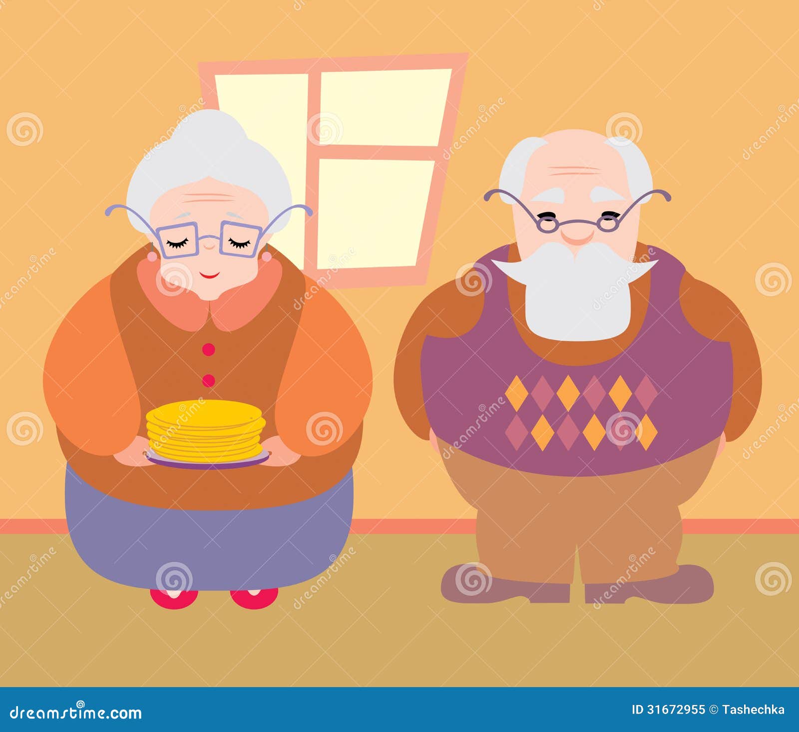 Nonna, nonno, illustrazione vettoriale. Illustrazione di fumetti - 31672955