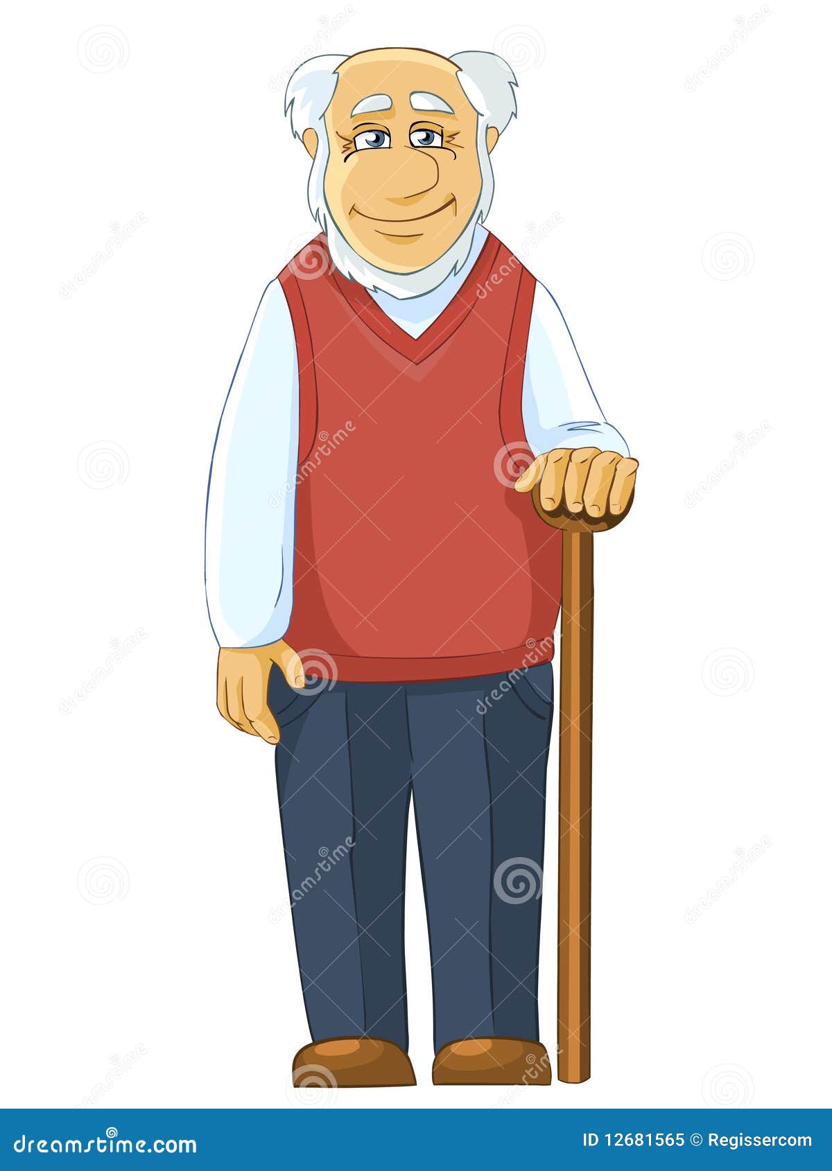 Nonno con il bastone illustrazione di stock. Illustrazione di ...