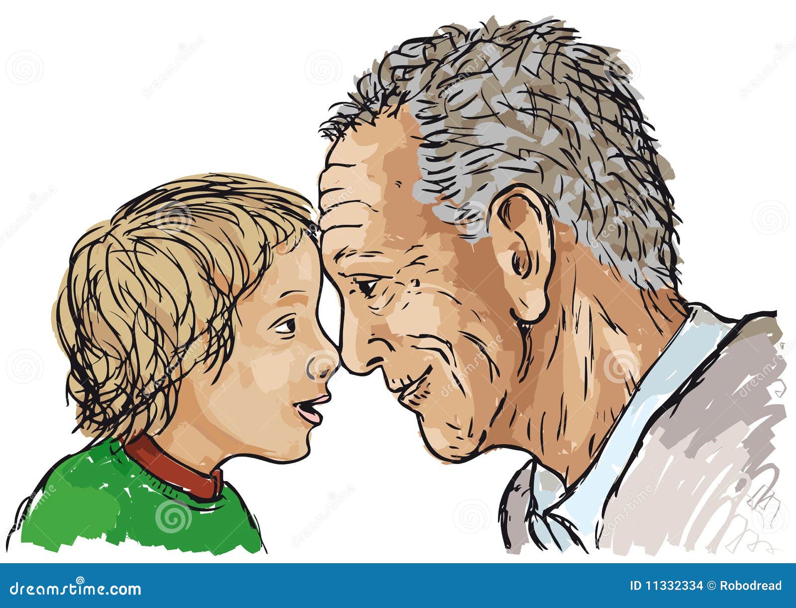 Nonno e nipote illustrazione vettoriale. Illustrazione di ragazzo ...