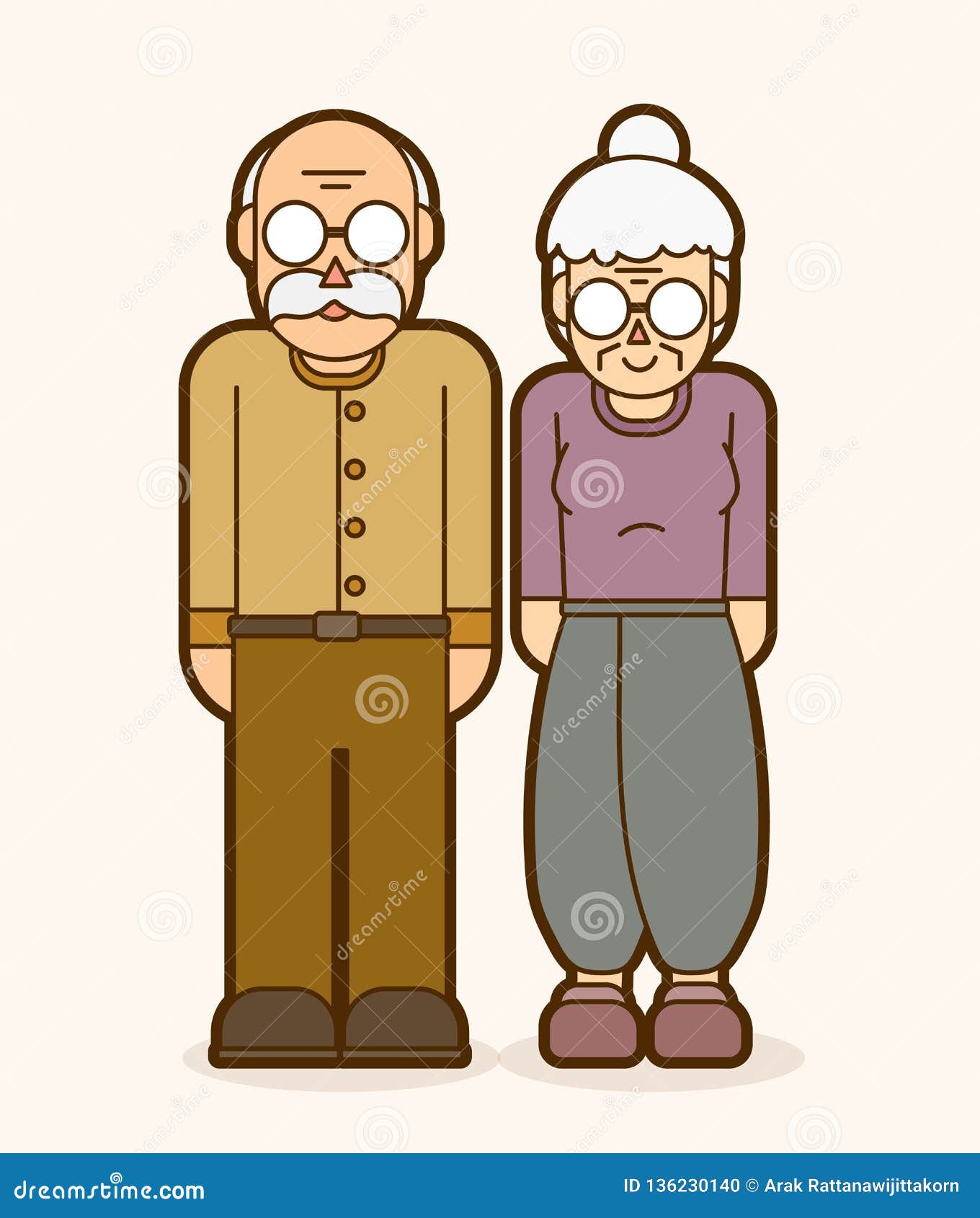 Nonno E Nonna Che Stanno Insieme Illustrazione Vettoriale ...