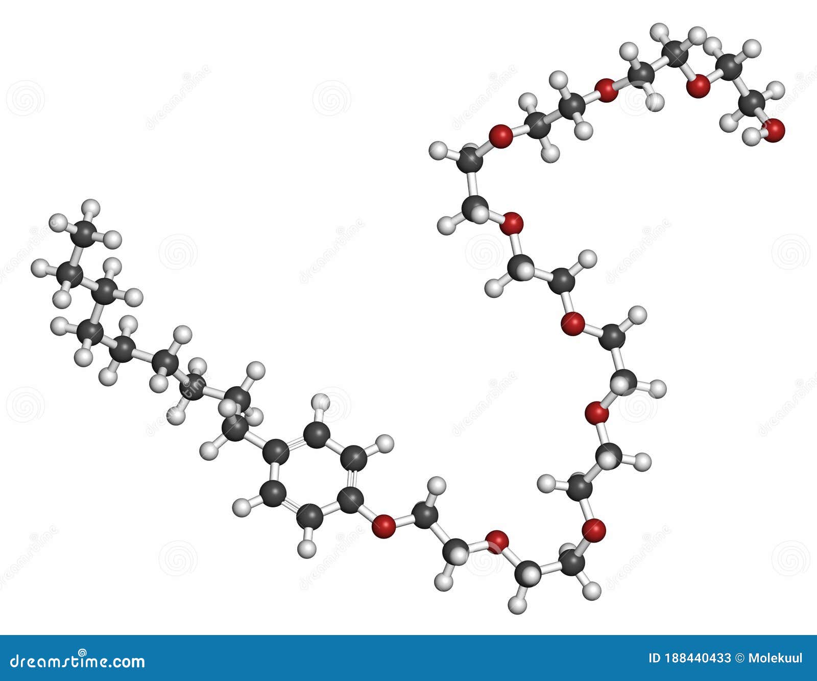Nonoxynol-9 Spermicide Molecule. Stylized 2D Renderings And ...