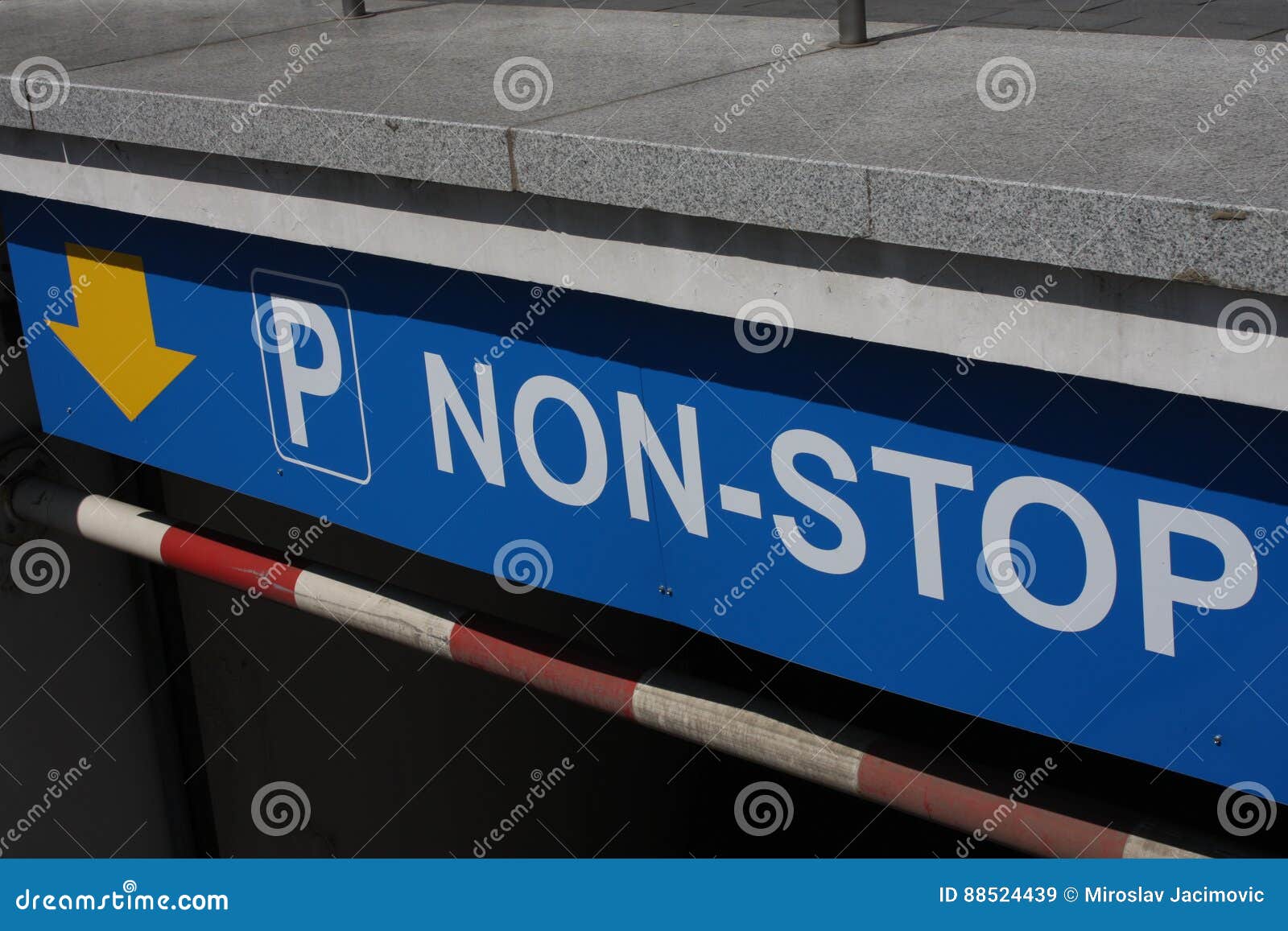 Nonstop All Day Open Parking Sign. Stock Image - Image of left, place ...