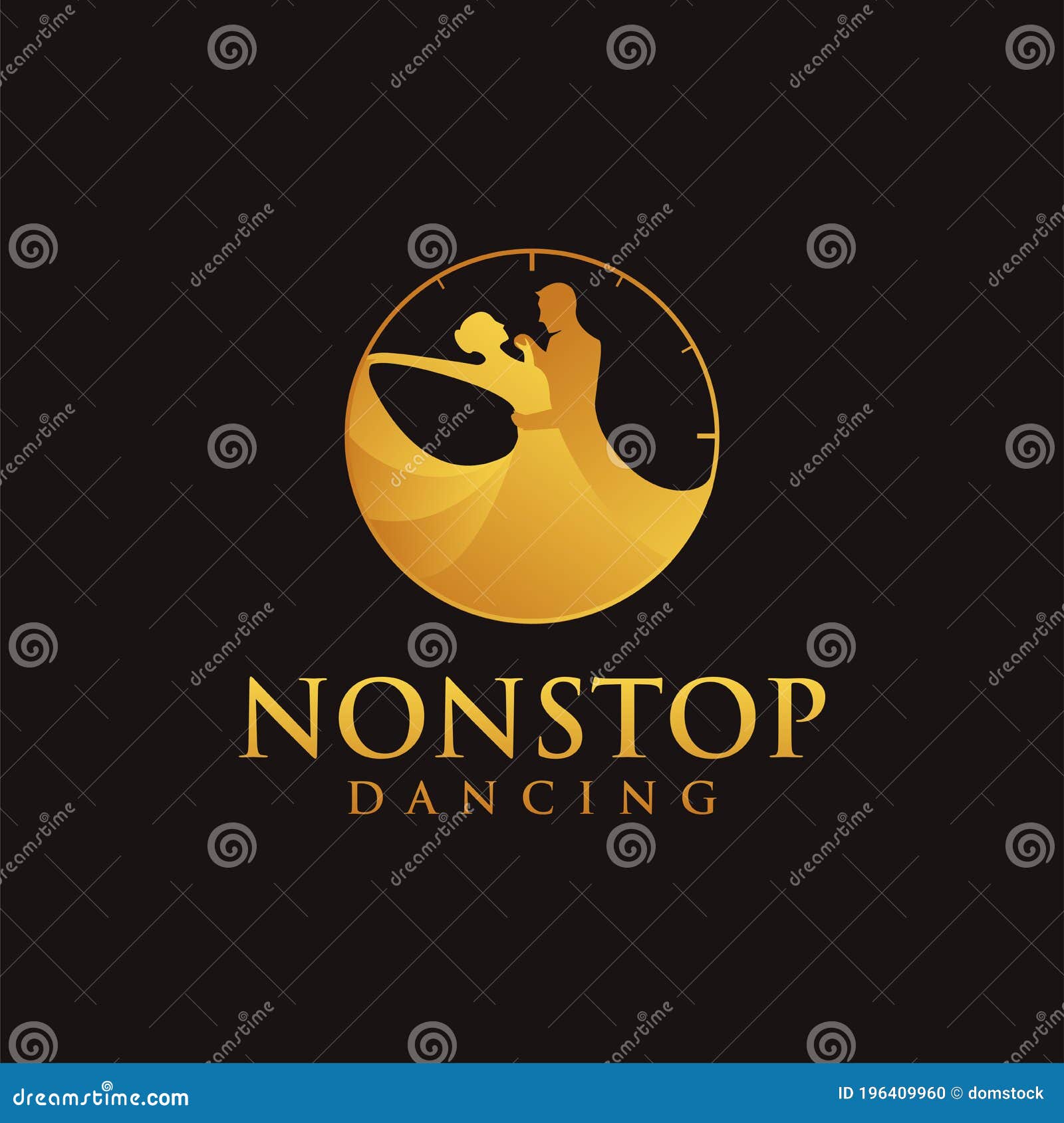 Nonstop Dancing Couple Logo, Dancing In A Clock Logo Icon Vector ...