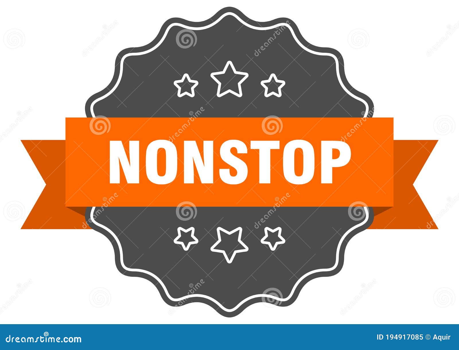 Nonstop label stock vector. Illustration of label, white - 194917085