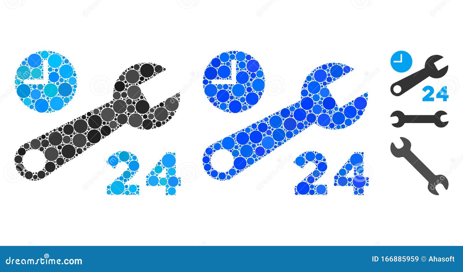 Nonstop Service Hours Composition Icon of Circles 库存例证 - 插画 包括有 例证, 自动地 ...