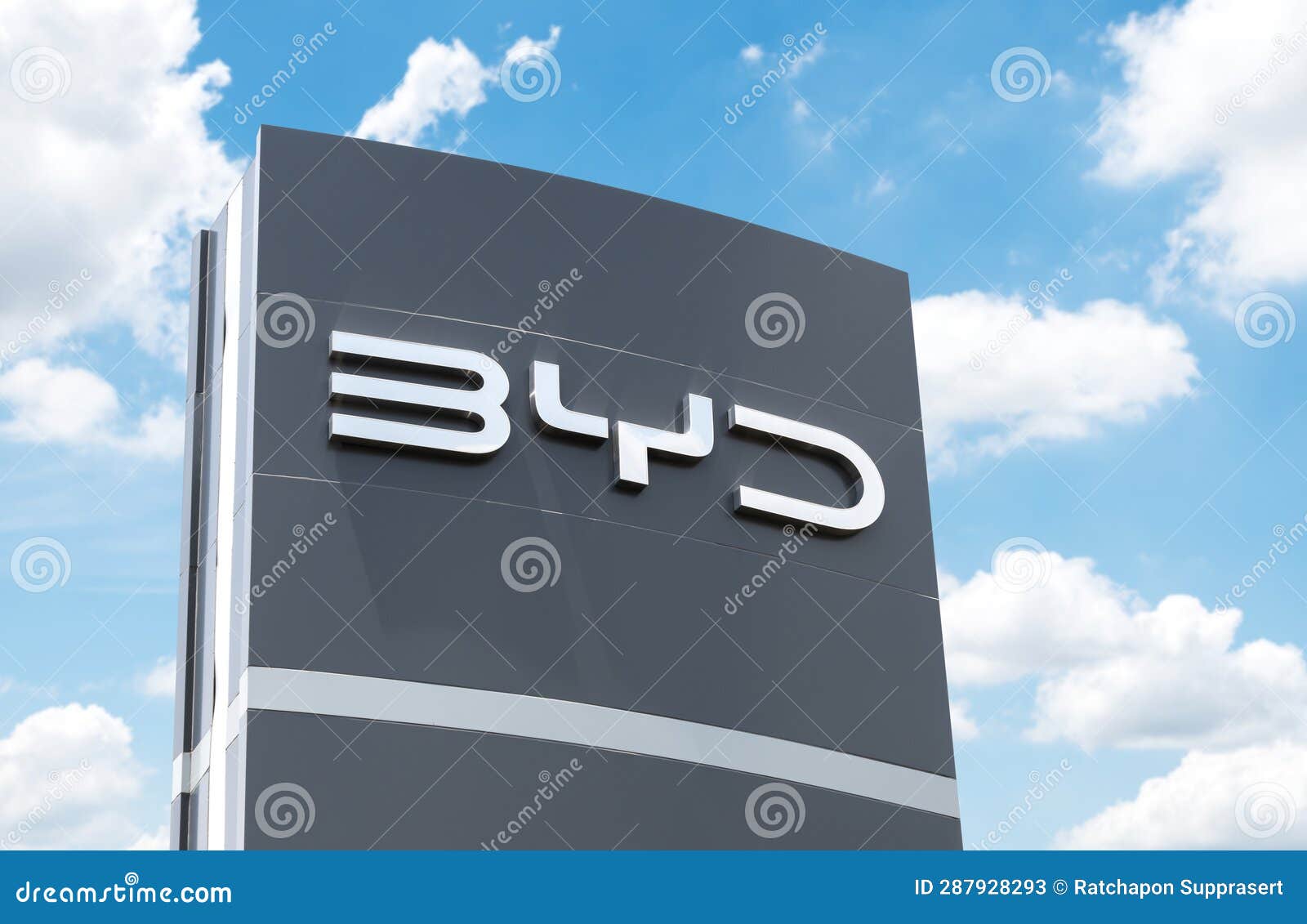 Pole Billboard with Logo BYD on Blue Sky Background Editorial Stock ...