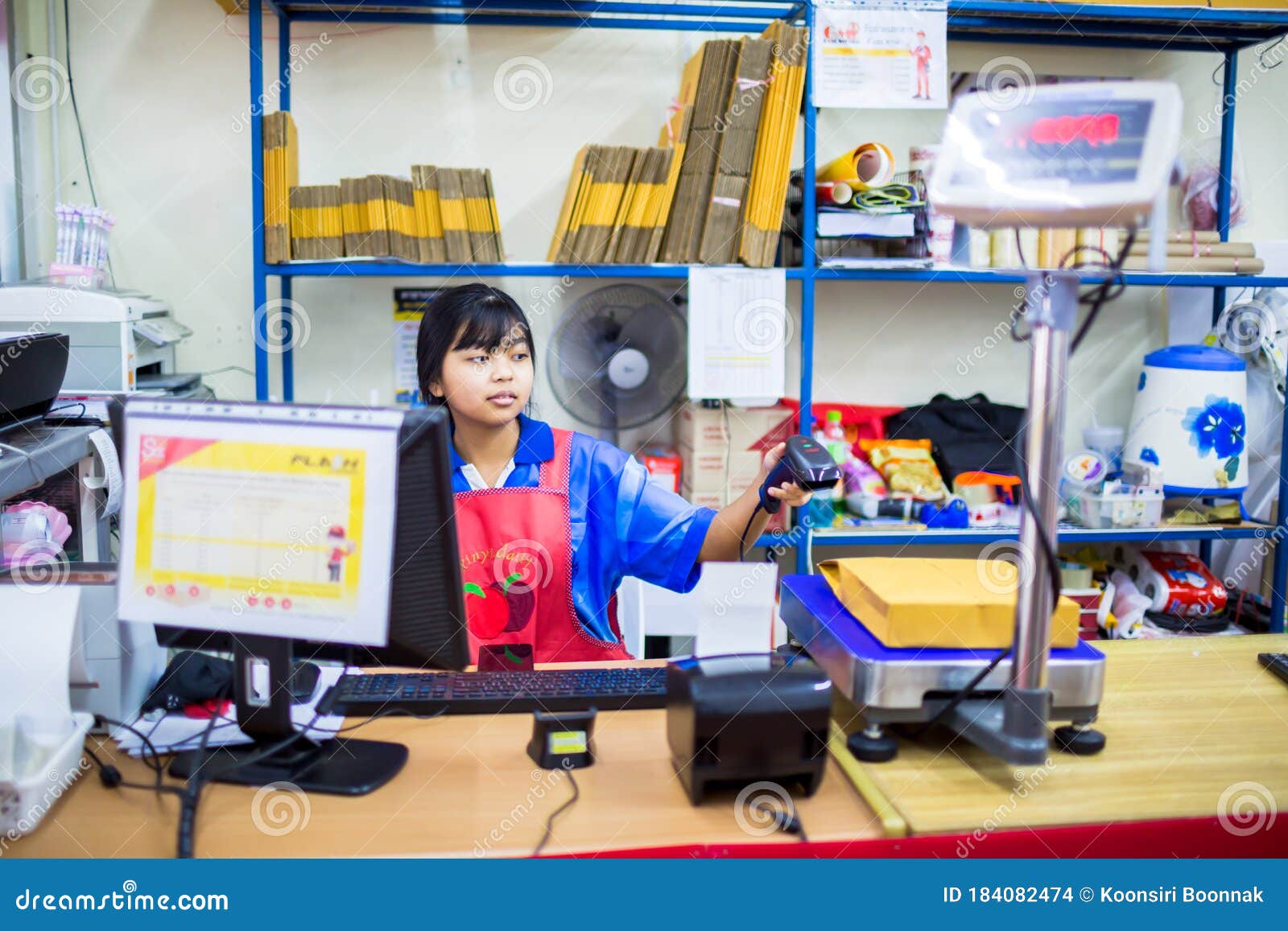 Nonthaburi, THAILAND - MAY 24, 2020 : Asian Staff Working at the Post ...