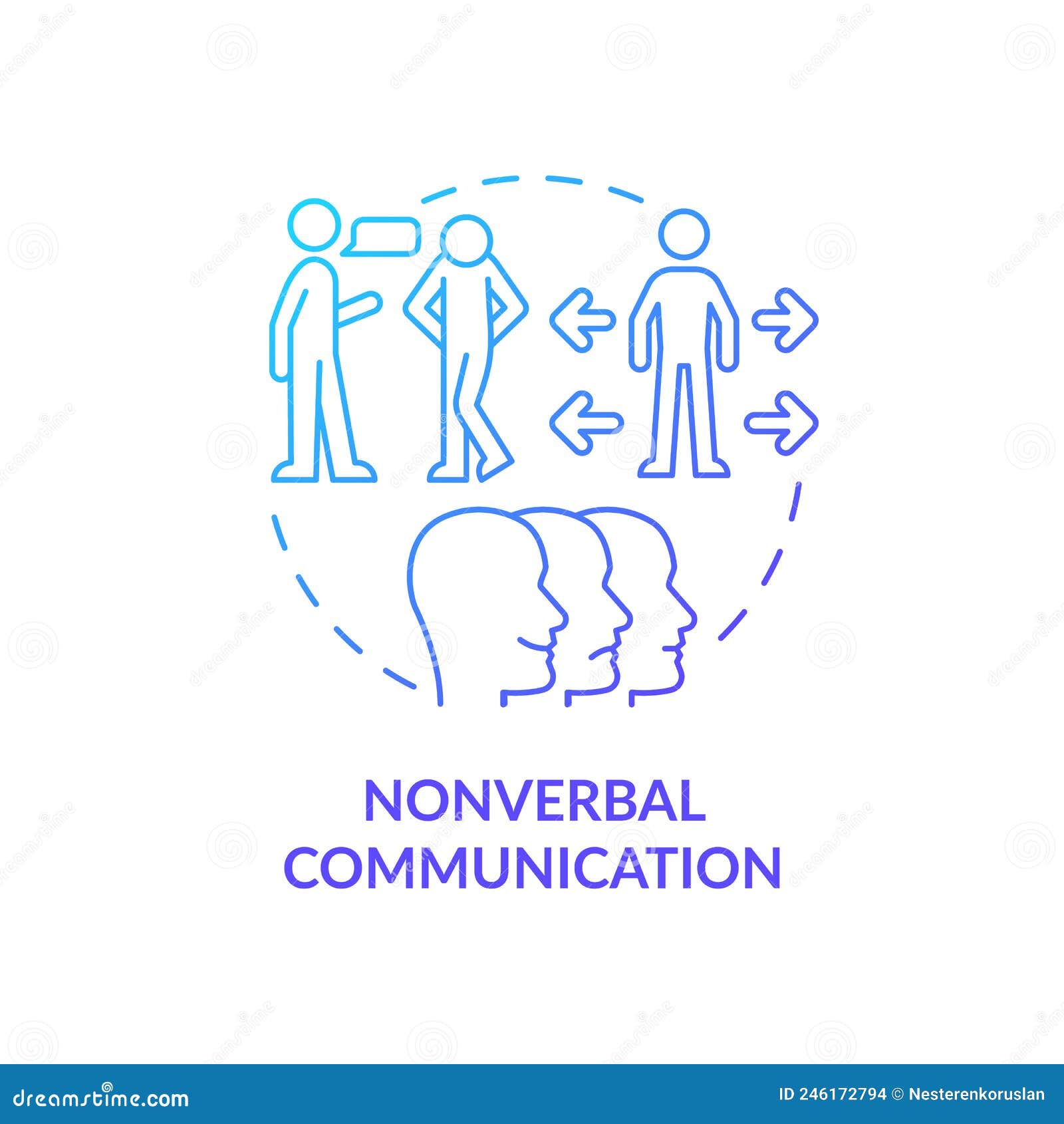 Nonverbal Communication Blue Gradient Concept Icon Stock Vector ... Nonverbal Communication Blue Gradient Concept Icon Stock Vector ...