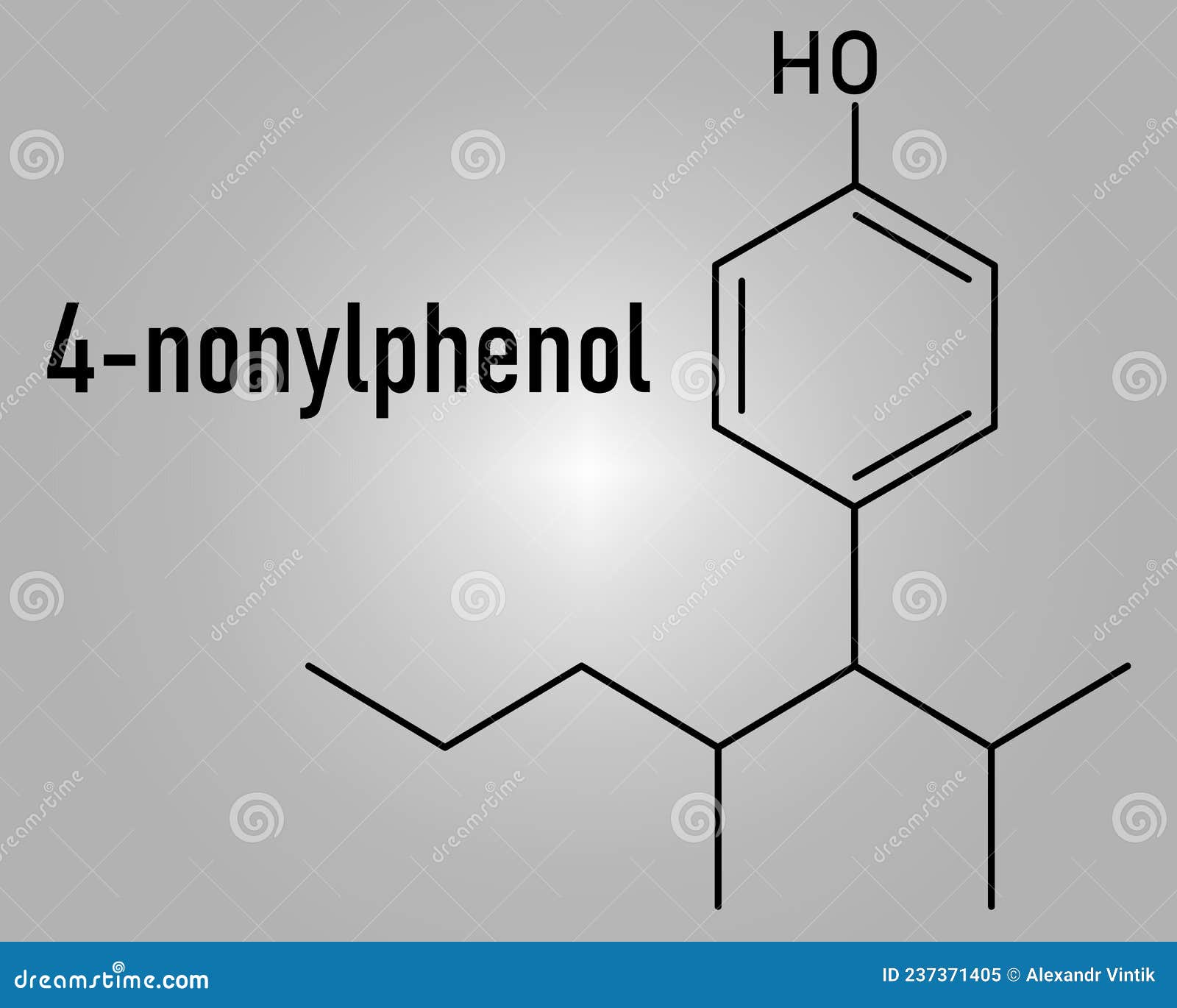 Nonylphenol Endocrine Disruptor Molecule. Skeletal Formula Stock Vector ...