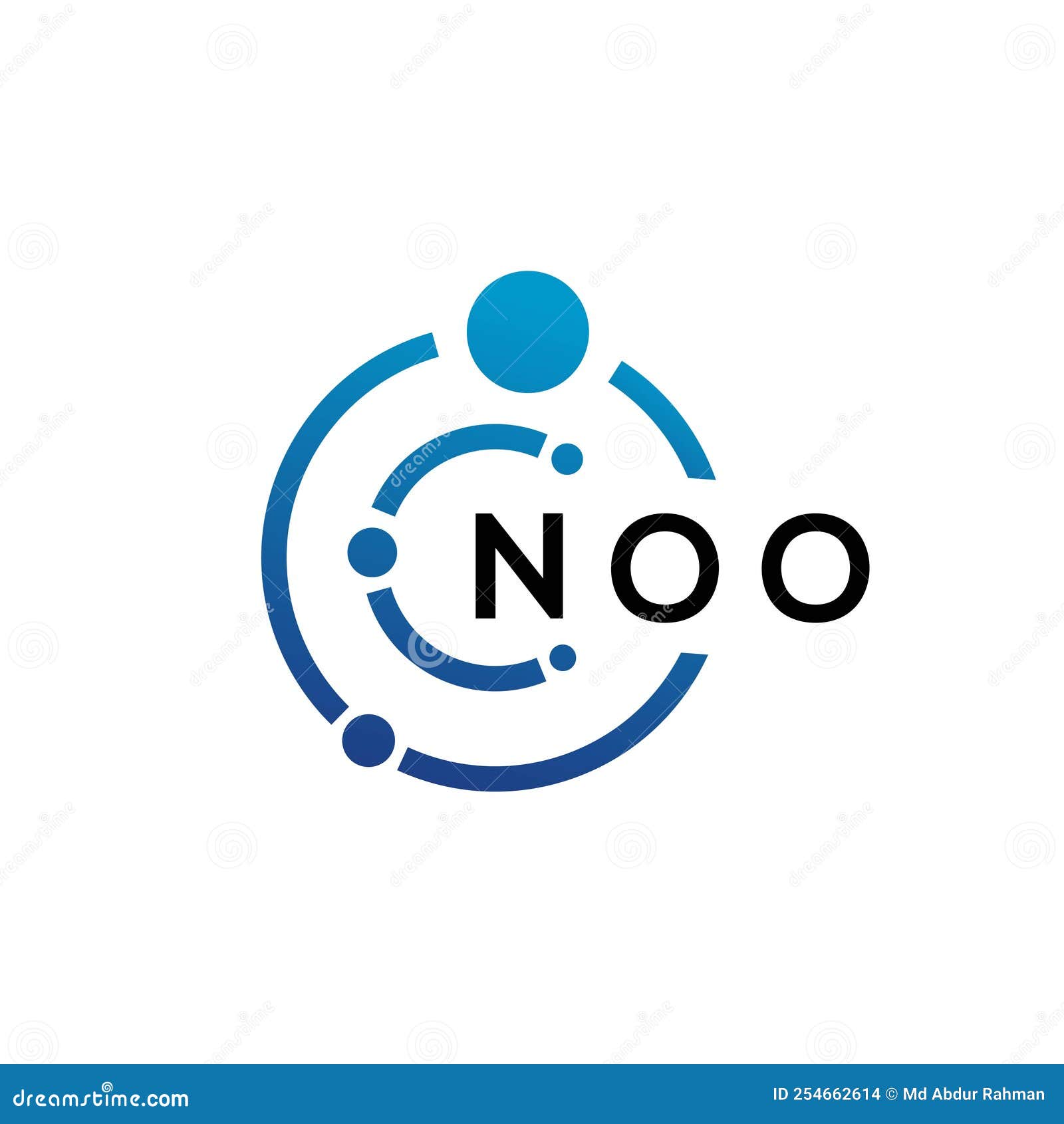 NOO Letter Technology Logo Design on White Background. NOO Creative ...