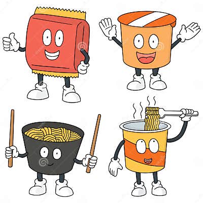 Noodle cartoon stock vector. Illustration of doodle, eyes - 75336974