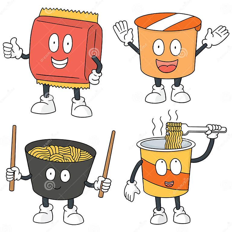 Noodle cartoon stock vector. Illustration of doodle, eyes - 75336974