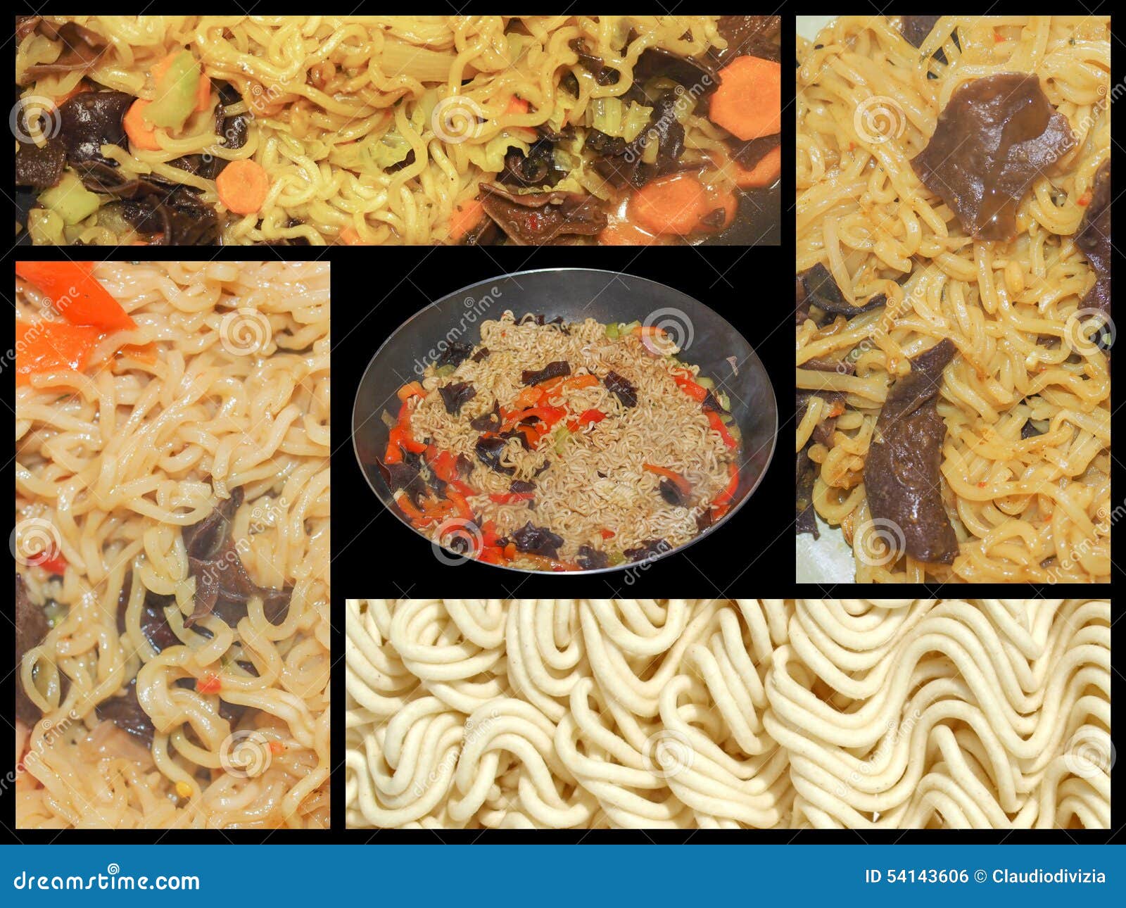 Noodle collage stock photo. Image of carrots, healthy - 54143606