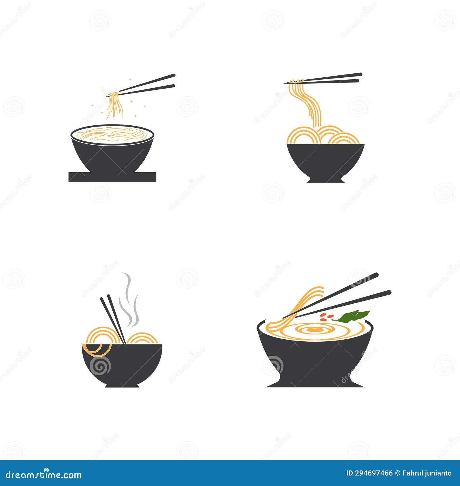 Set Of Noodle Food Logo Design Vector, Illustration Noodle Design ...