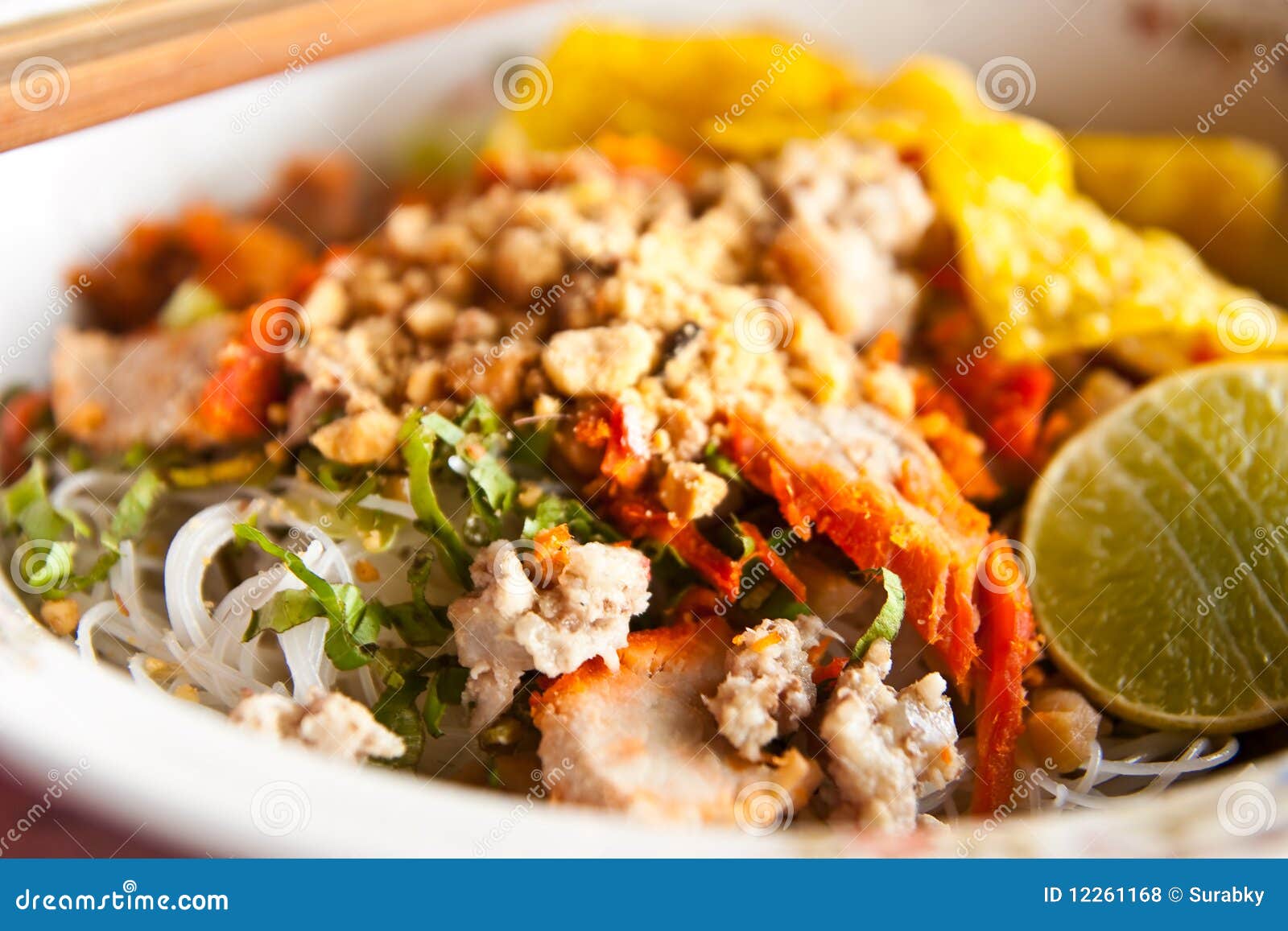 Noodle with piece of lemon stock photo. Image of thai - 12261168