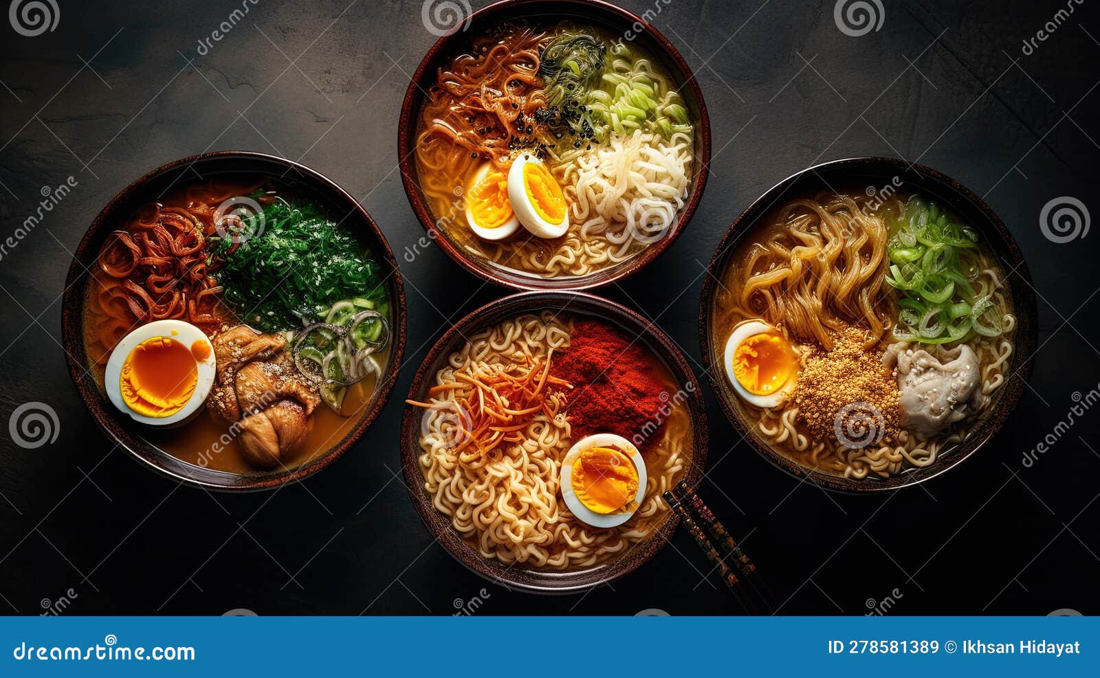 Noodle Ramen Realistic Photo Stock Illustration - Illustration of ...